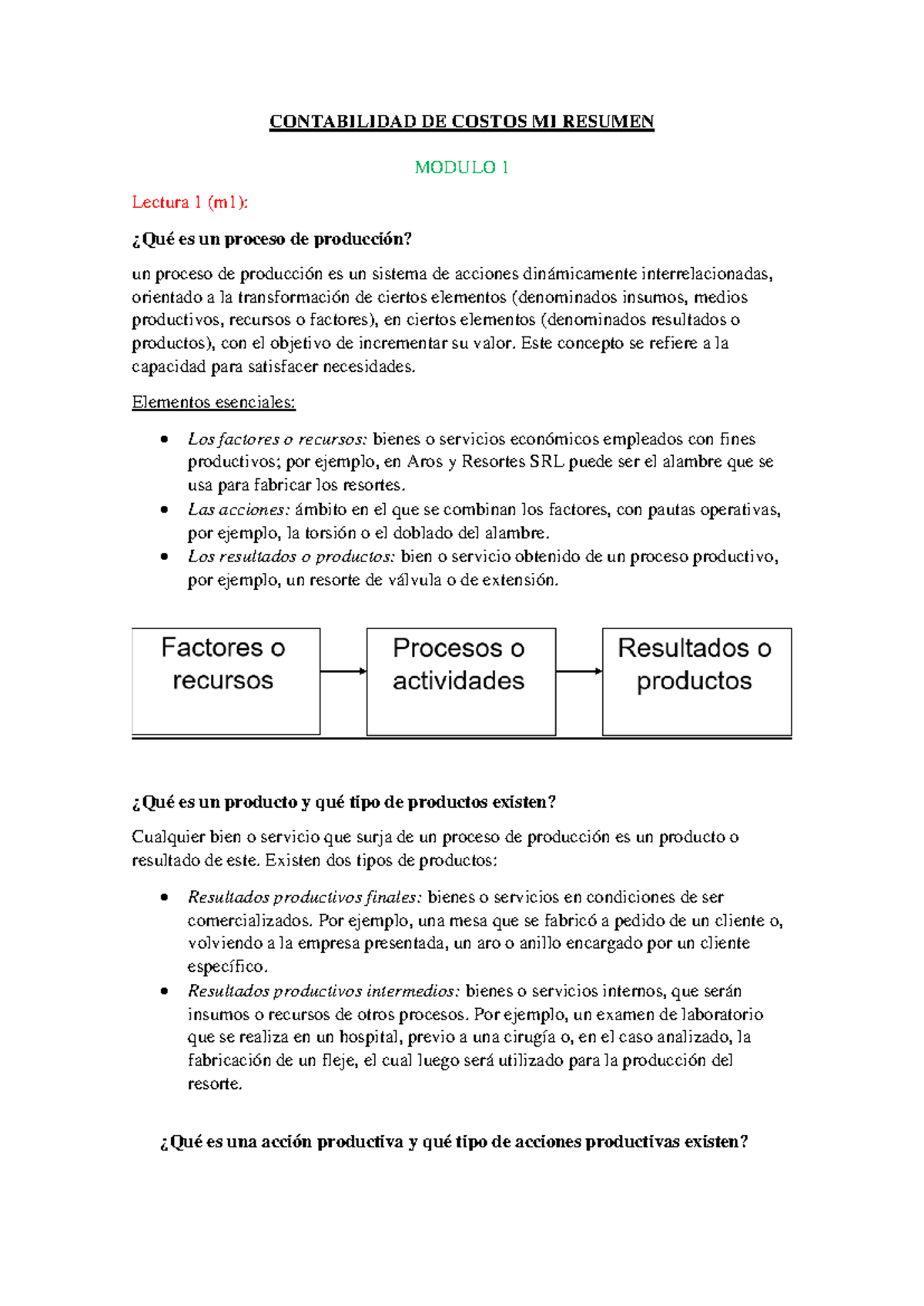Resumen CONT DE Costos - COMPLETOOO - CONTABILIDAD DE COSTOS MI RESUMEN MODULO 1 Lectura 1 (m1 ...