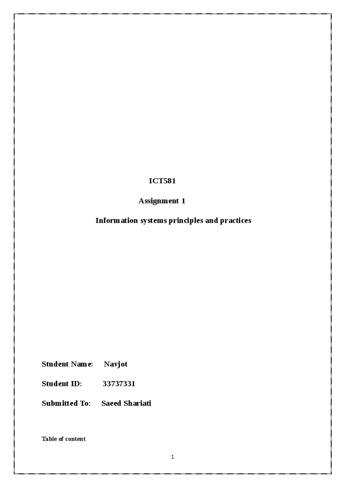 593984897-581- Assignment-1-1174-docx - ICT Assignment 1 Information systems principles and ...