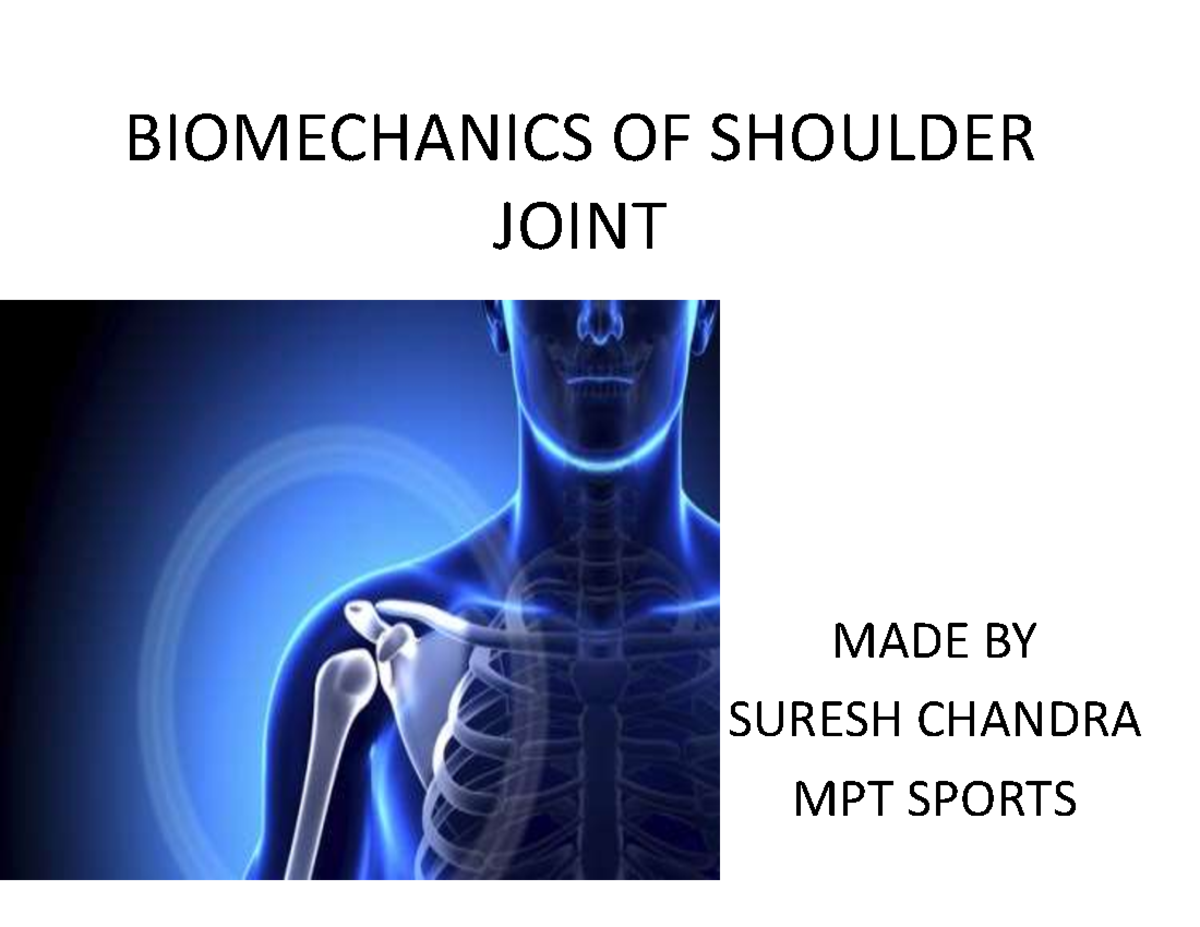 Biomechanics of shoulder joint - Statistics in Psychology ...