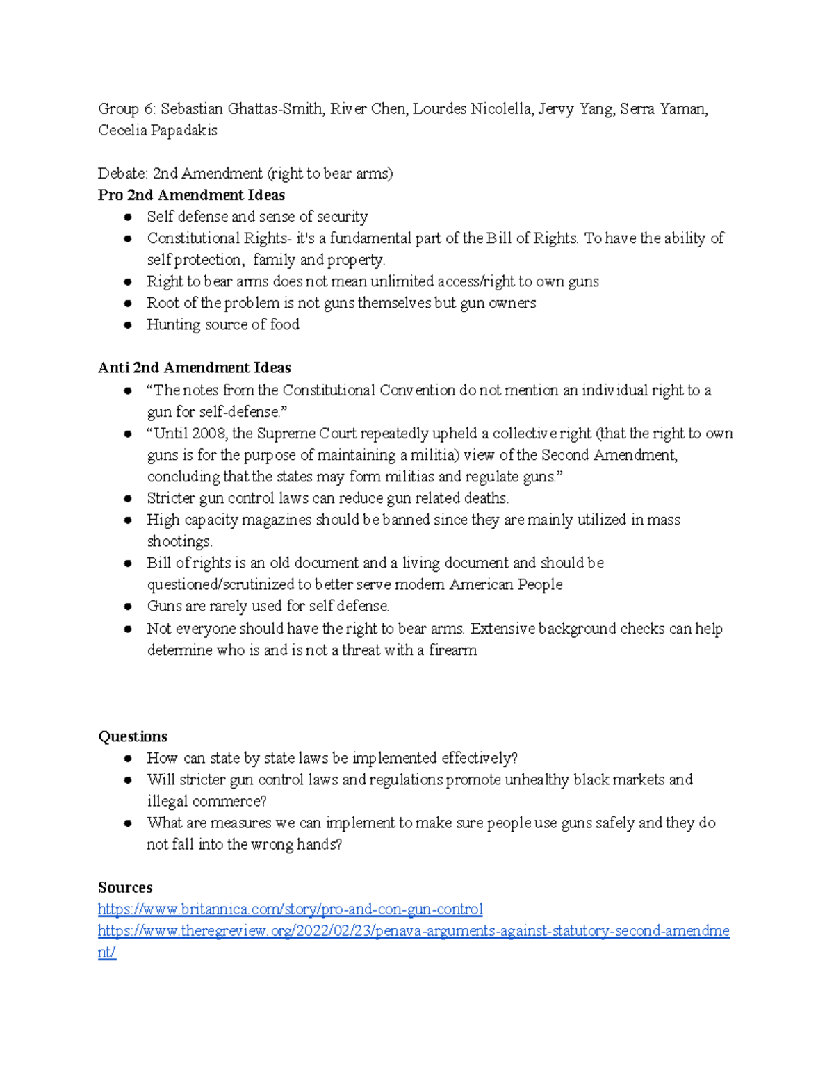 PSCI Debate & Simulation - Group 6: Sebastian Ghattas-Smith, River Chen ...