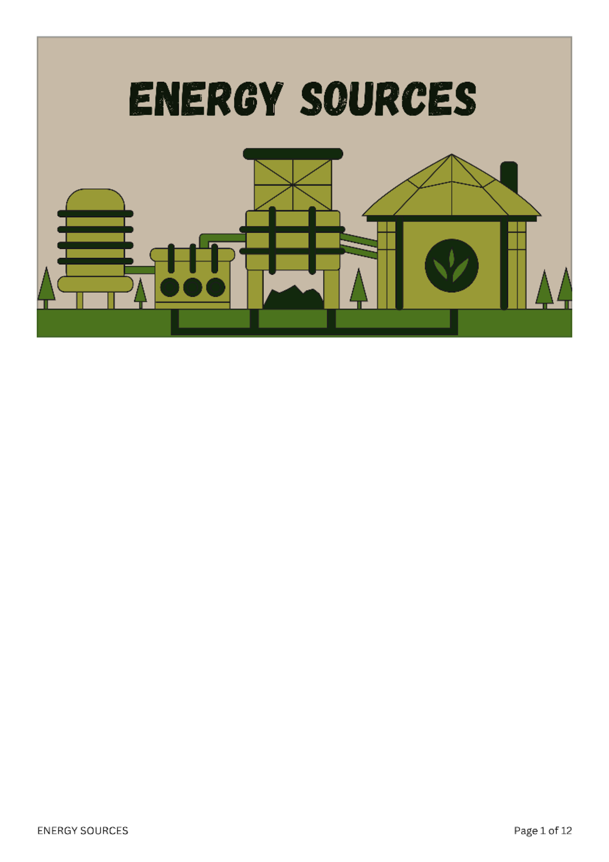 Energy Sources - Reviewer - ENERGY SOURCES ENERGY SOURCES Page 1 of 12 ...