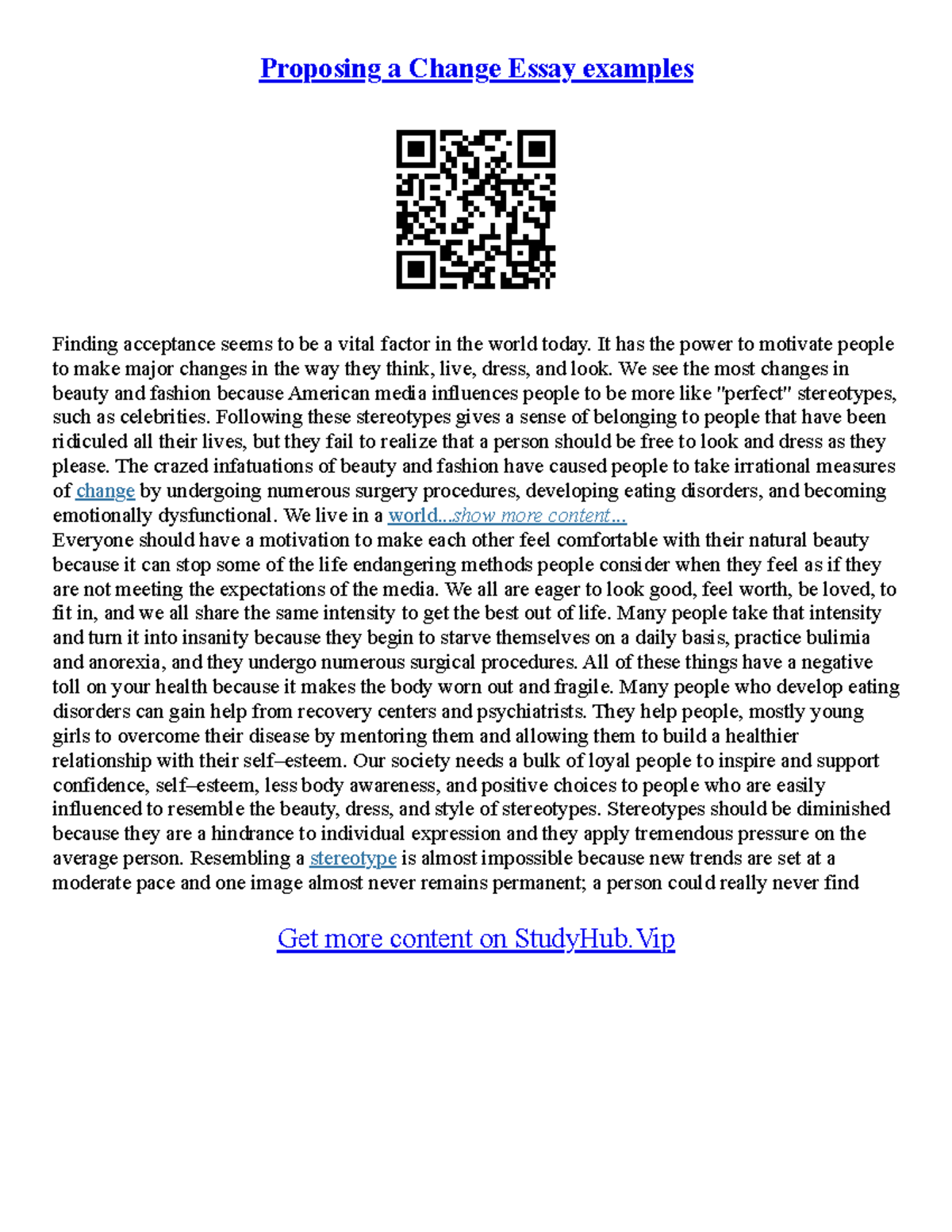 Proposing Solutions Essay Topics - Proposing a Change Essay examples ...