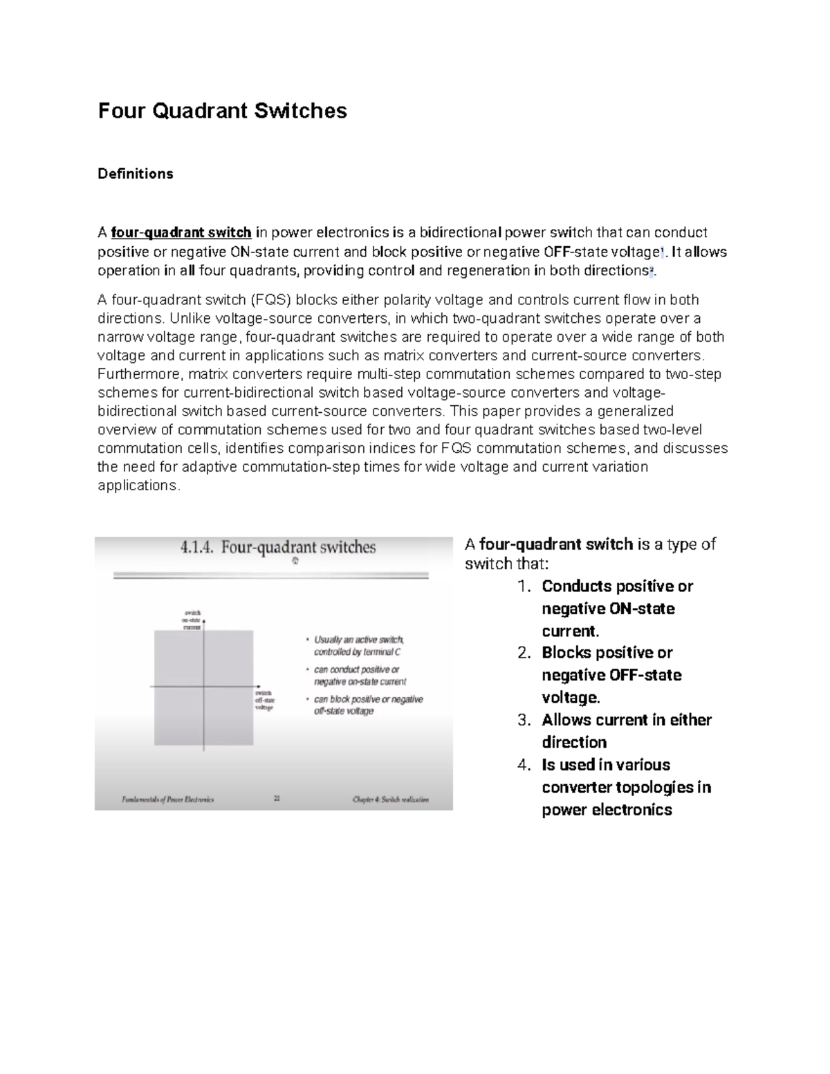 Four-Quadrant-Switches - Four Quadrant Switches Definitions A four ...