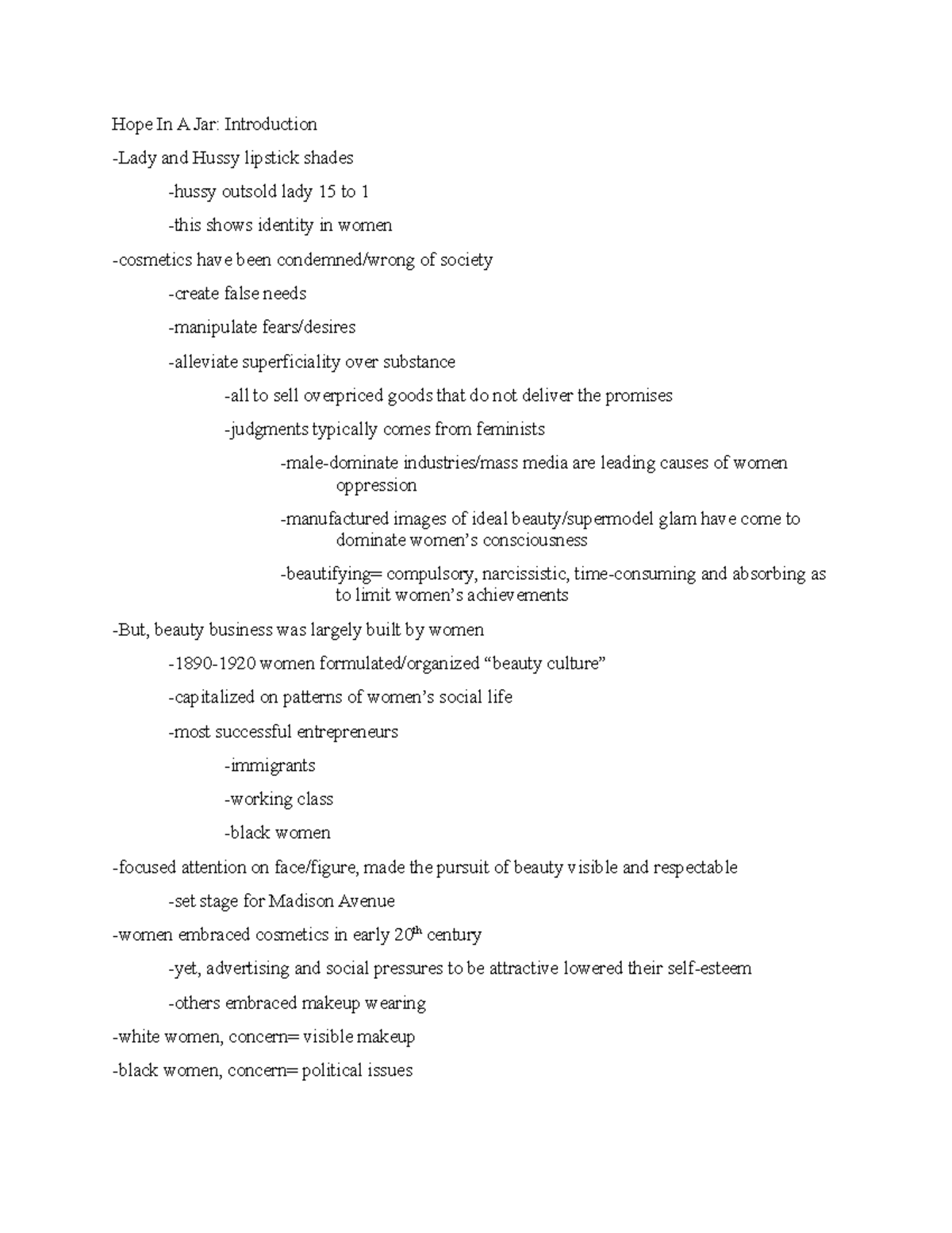 Hope In A Jar Introduction - Studocu