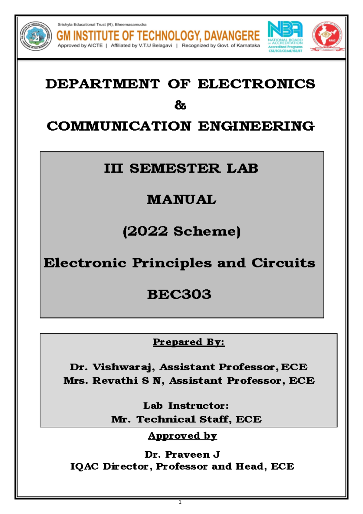 EPC 3rd Sem Lab Manual - DEPARTMENT OF ELECTRONICS & COMMUNICATION ...