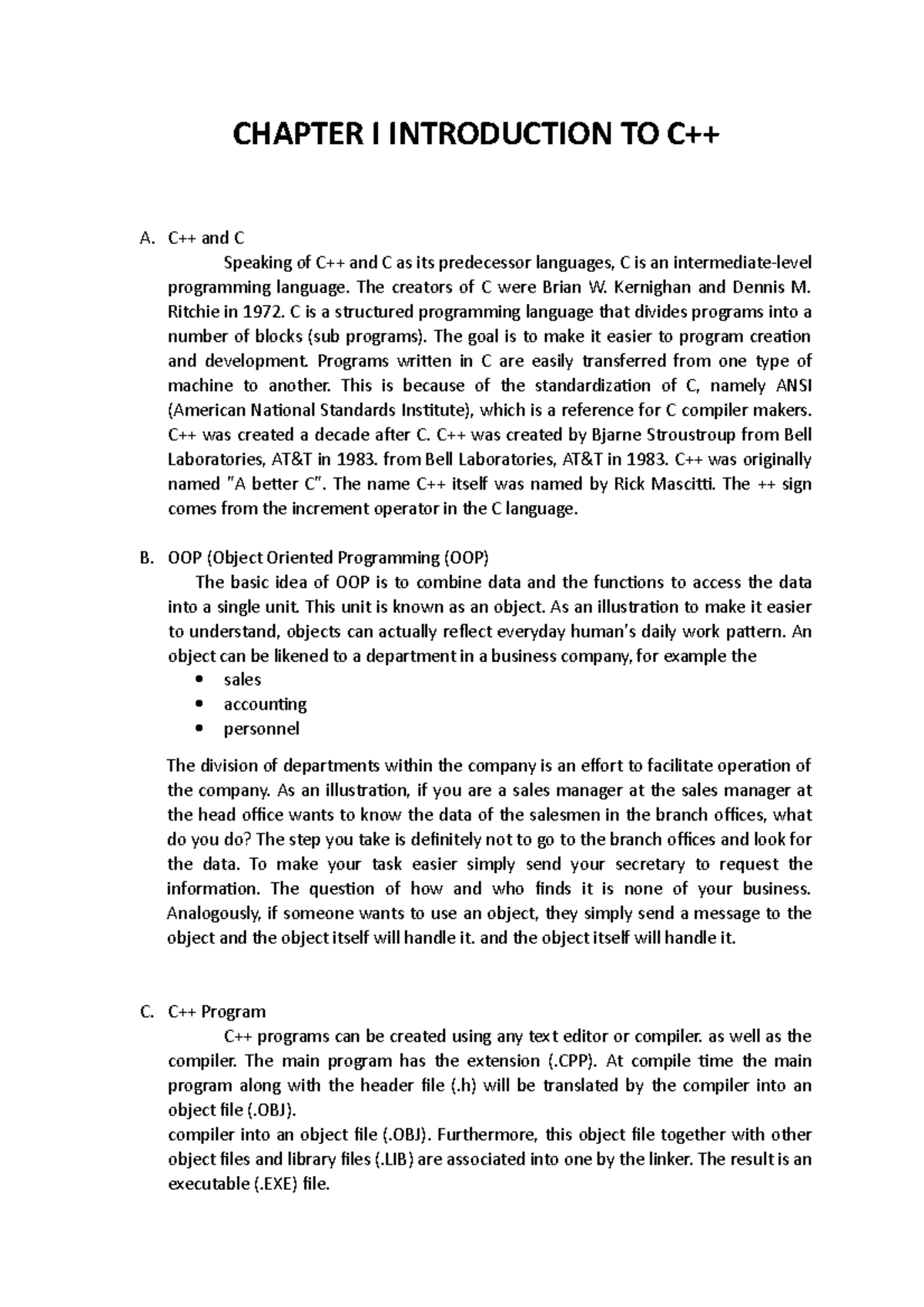 C++ Notes CH 1 2 - Catatan Kuliah Algoritma Pemrograman Dasar - CHAPTER ...