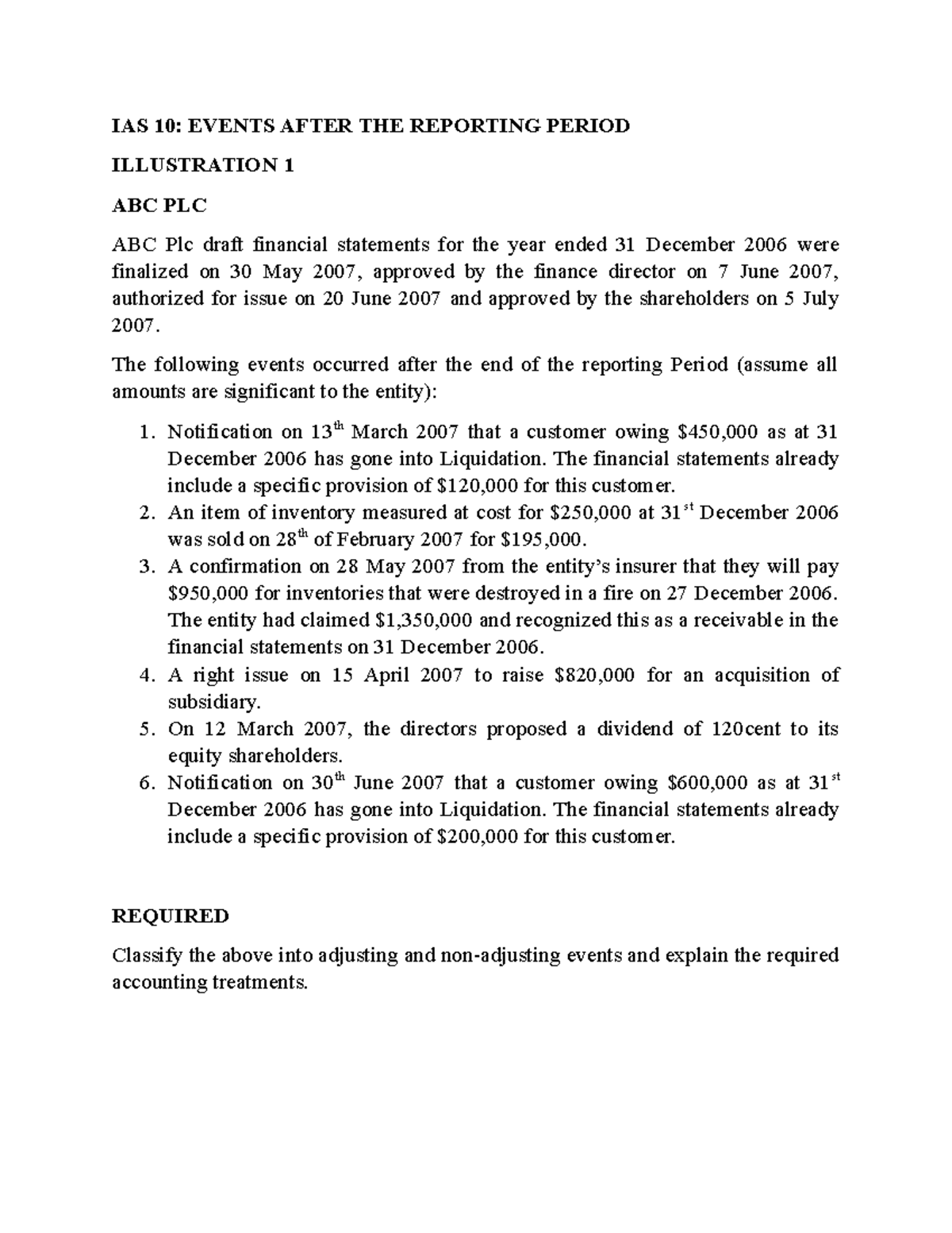 IAS 10 - i need illustrations on how to solve the questions - IAS 10 ...