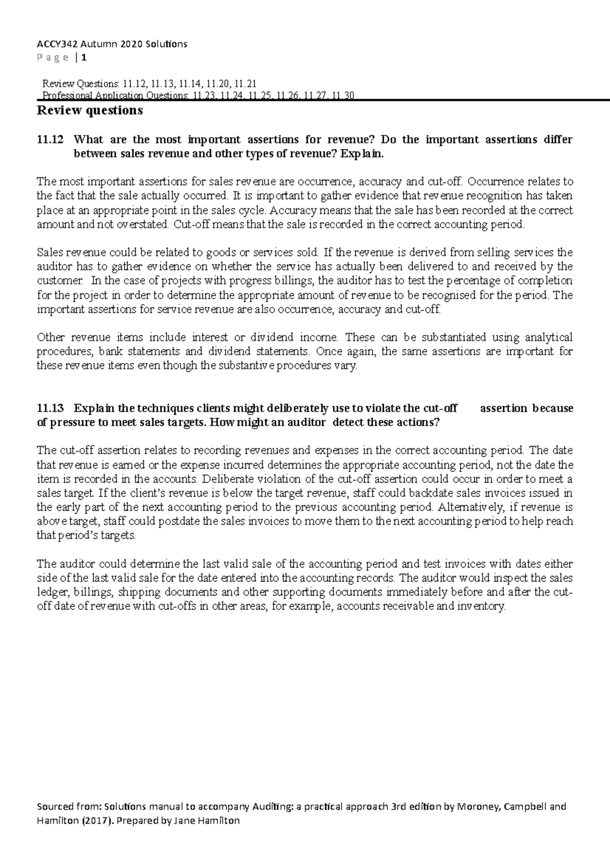 Chapter 11 solutions 2020 (002) Revised - P a g e | 1 Review Questions ...