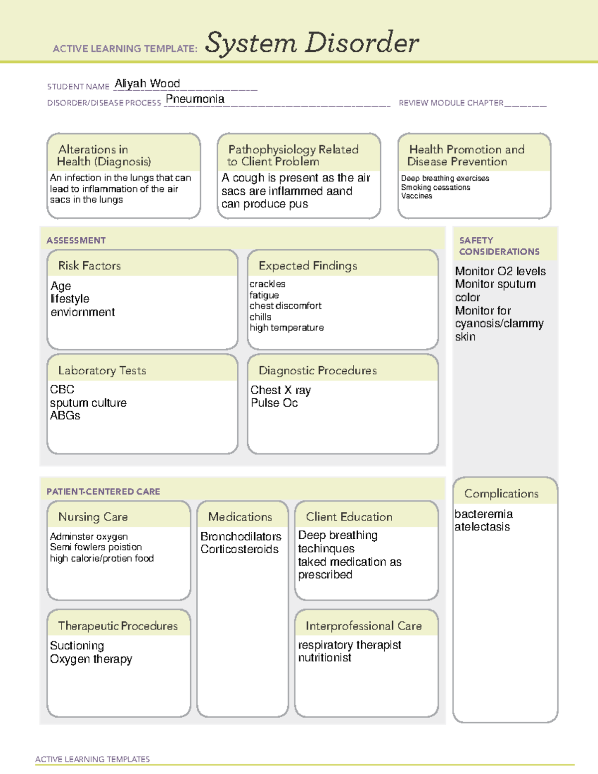 System Disorder blank - n/a - ACTIVE LEARNING TEMPLATES System Disorder ...