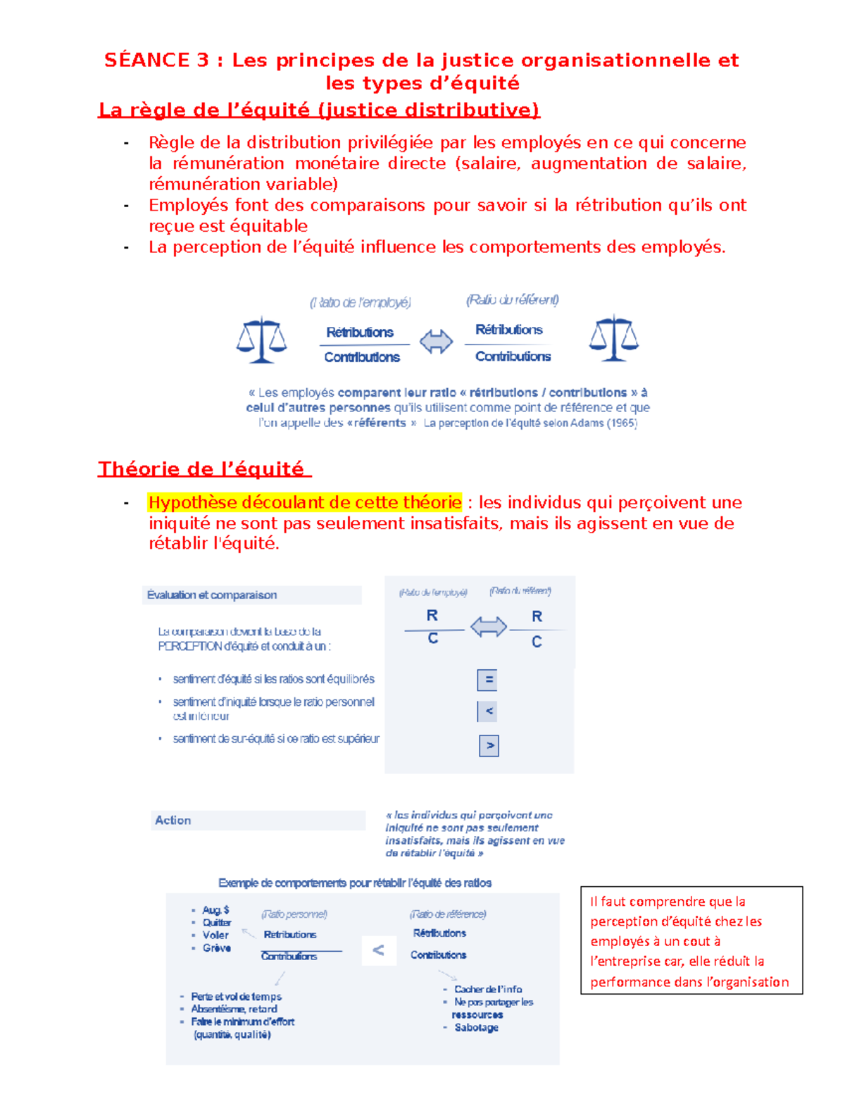 Séance 3 - prép examen intra - les types d’équité La règle de l’équité ...