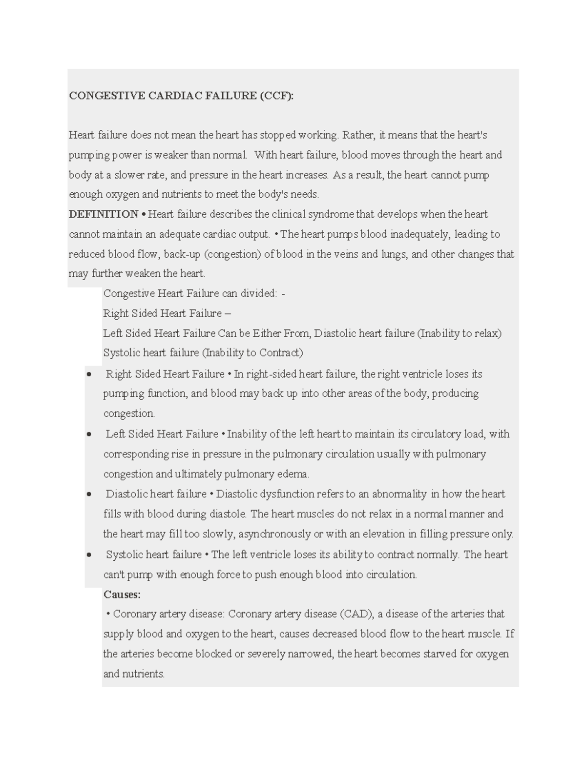 Congestive Cardiac Failure pdf - CONGESTIVE CARDIAC FAILURE (CCF ...