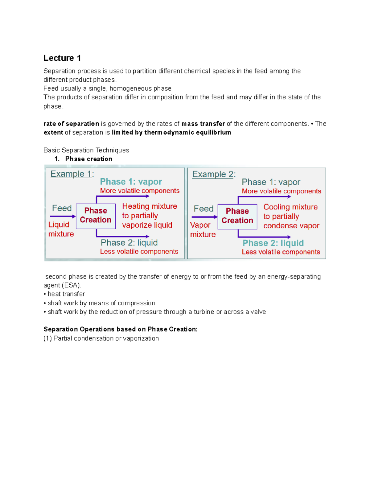 chme 303 lecture notes - Lecture 1 Separation process is used to ...