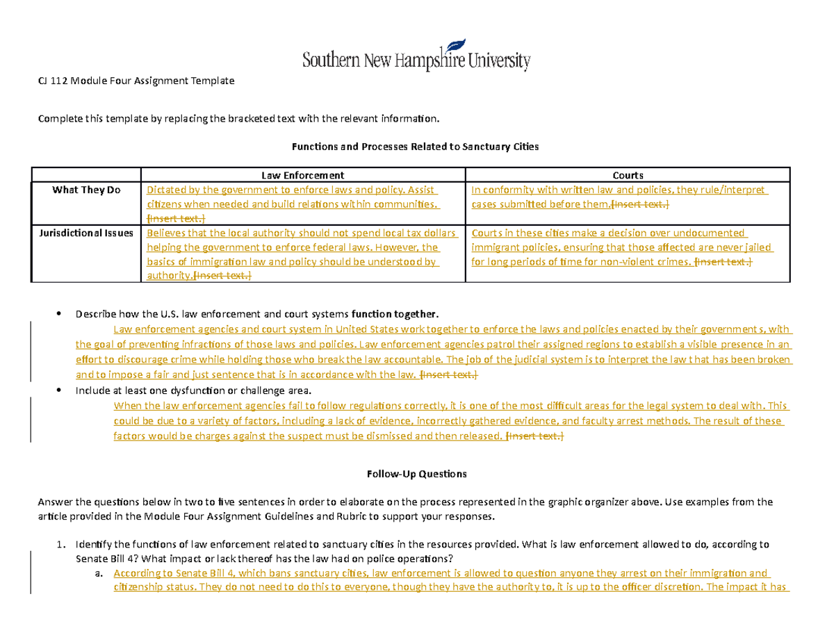 CJ 112 Module Four Assignment Template - CJ 112 Module Four Assignment ...