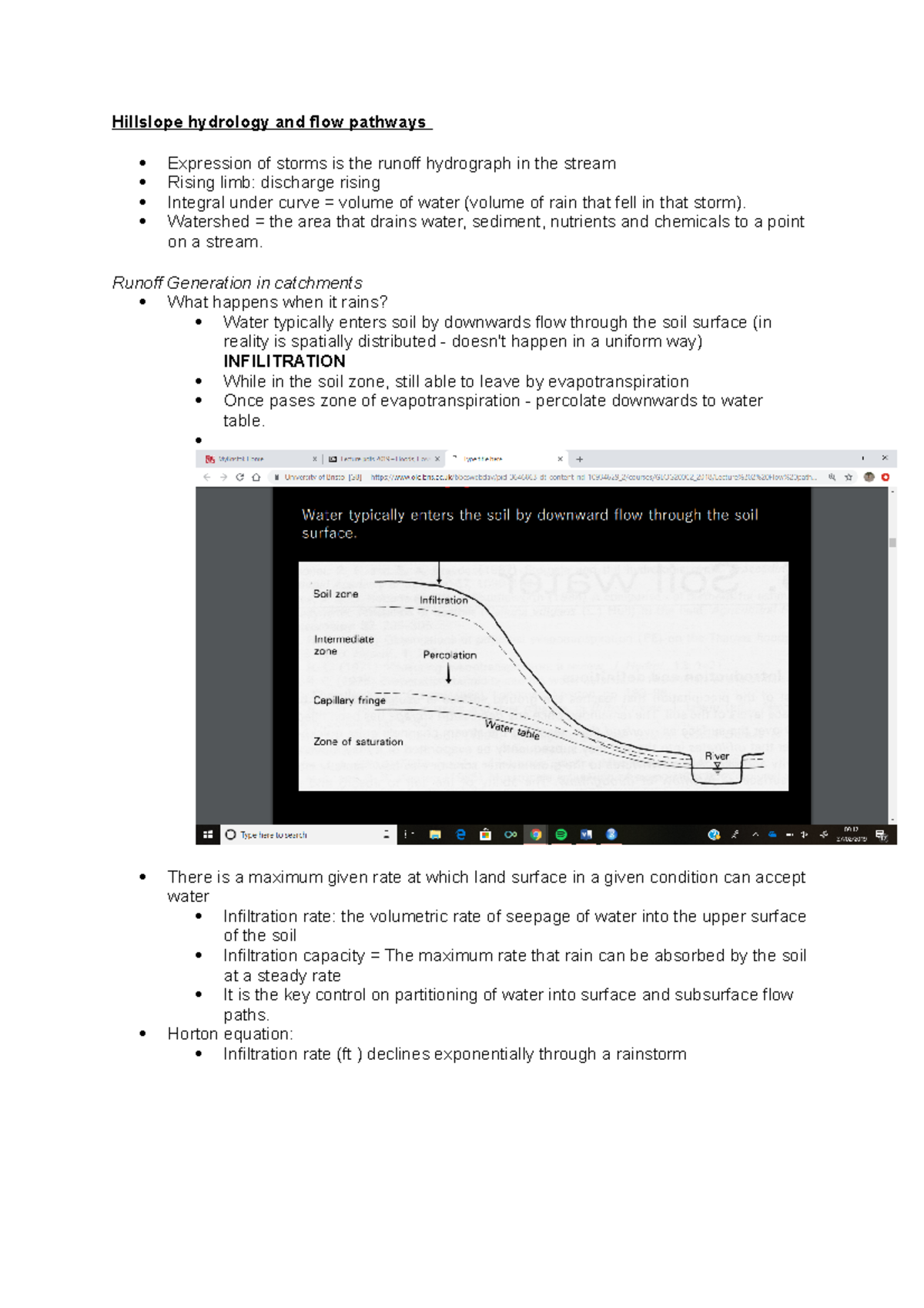 Lecture 2 - hillslope hydrology and flow processes - Hillslope ...