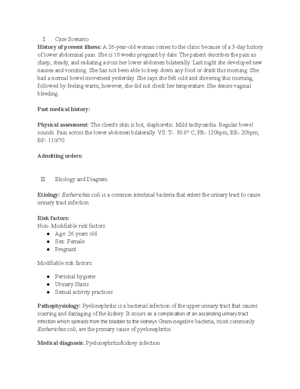 CASE Scenario 1 - Group 3 -NCMA 217 - I. Case Scenario History of ...