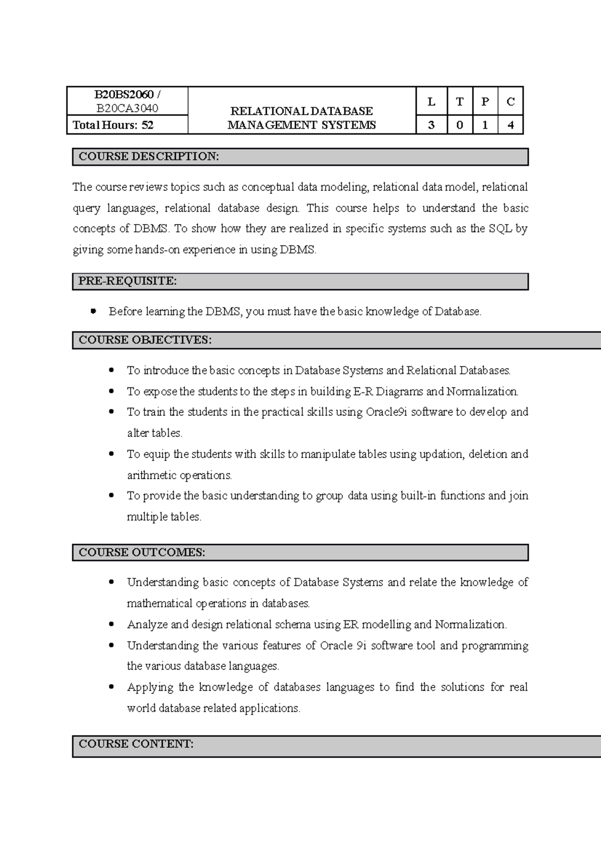 DBMS Langauges Practice - B20BS2060 / B20CA3040 RELATIONAL DATABASE ...