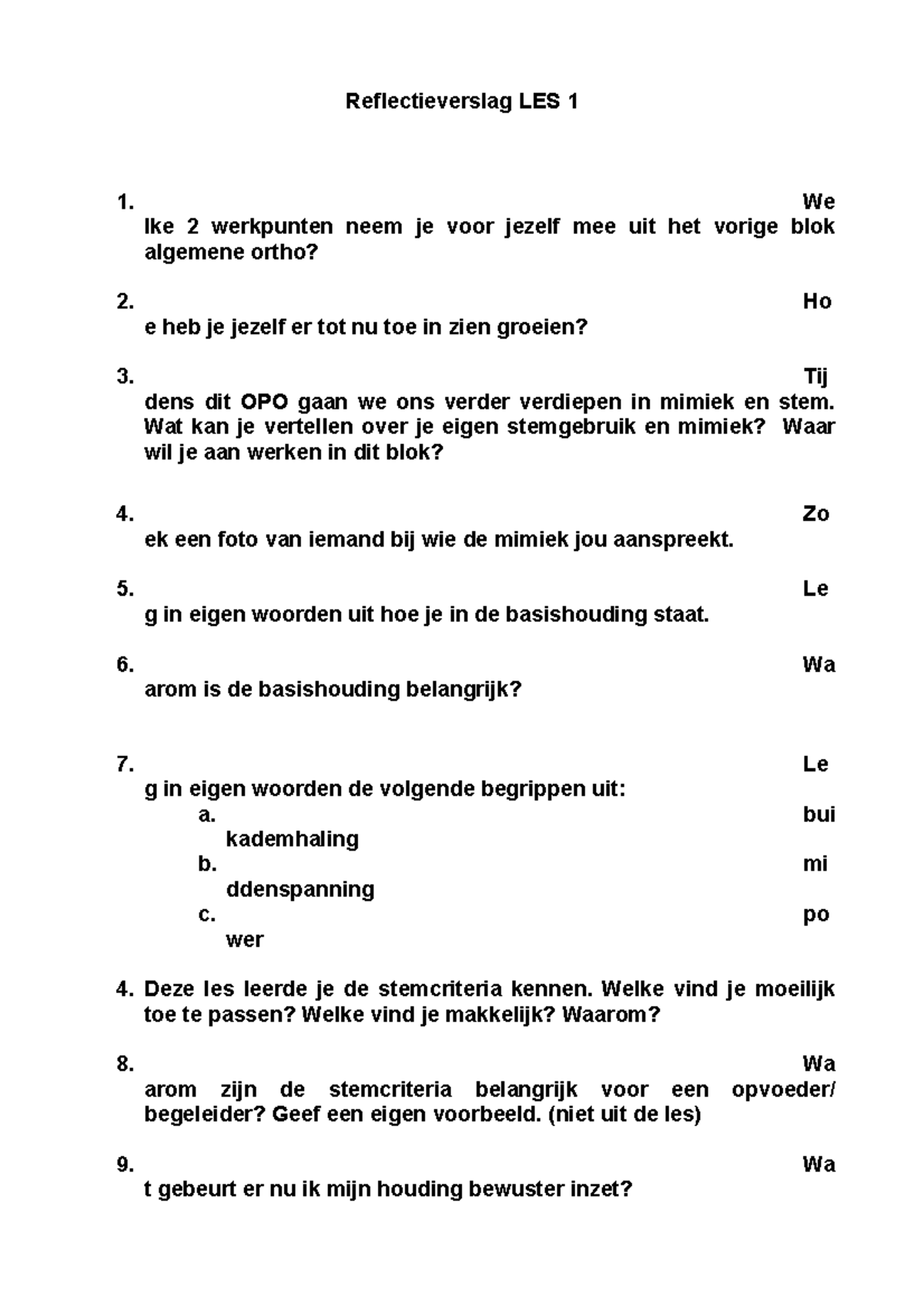 Reflectieverslag LES 1 - Wat kan je vertellen over je eigen stemgebruik ...