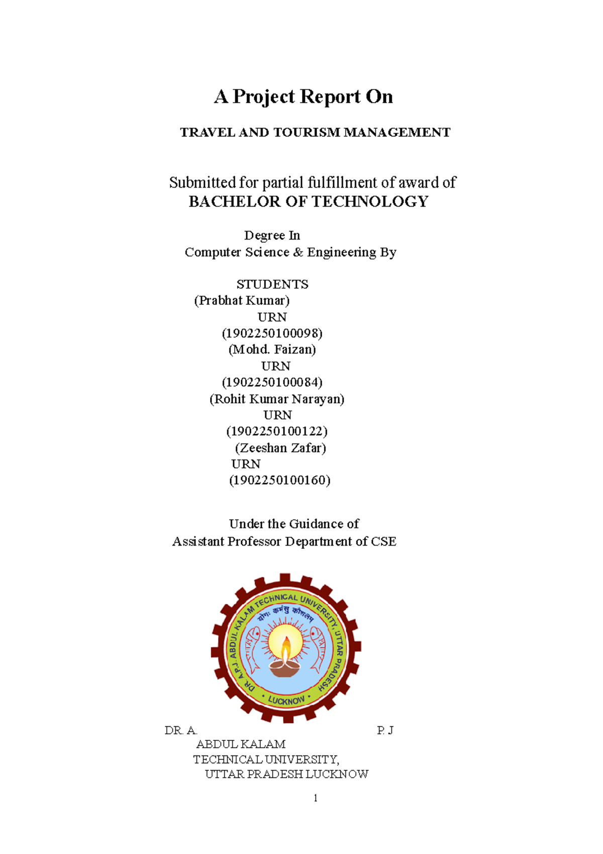 Travel AND Tourism Management Project 2ND YEAR - A Project Report On TRAVEL AND TOURISM ...