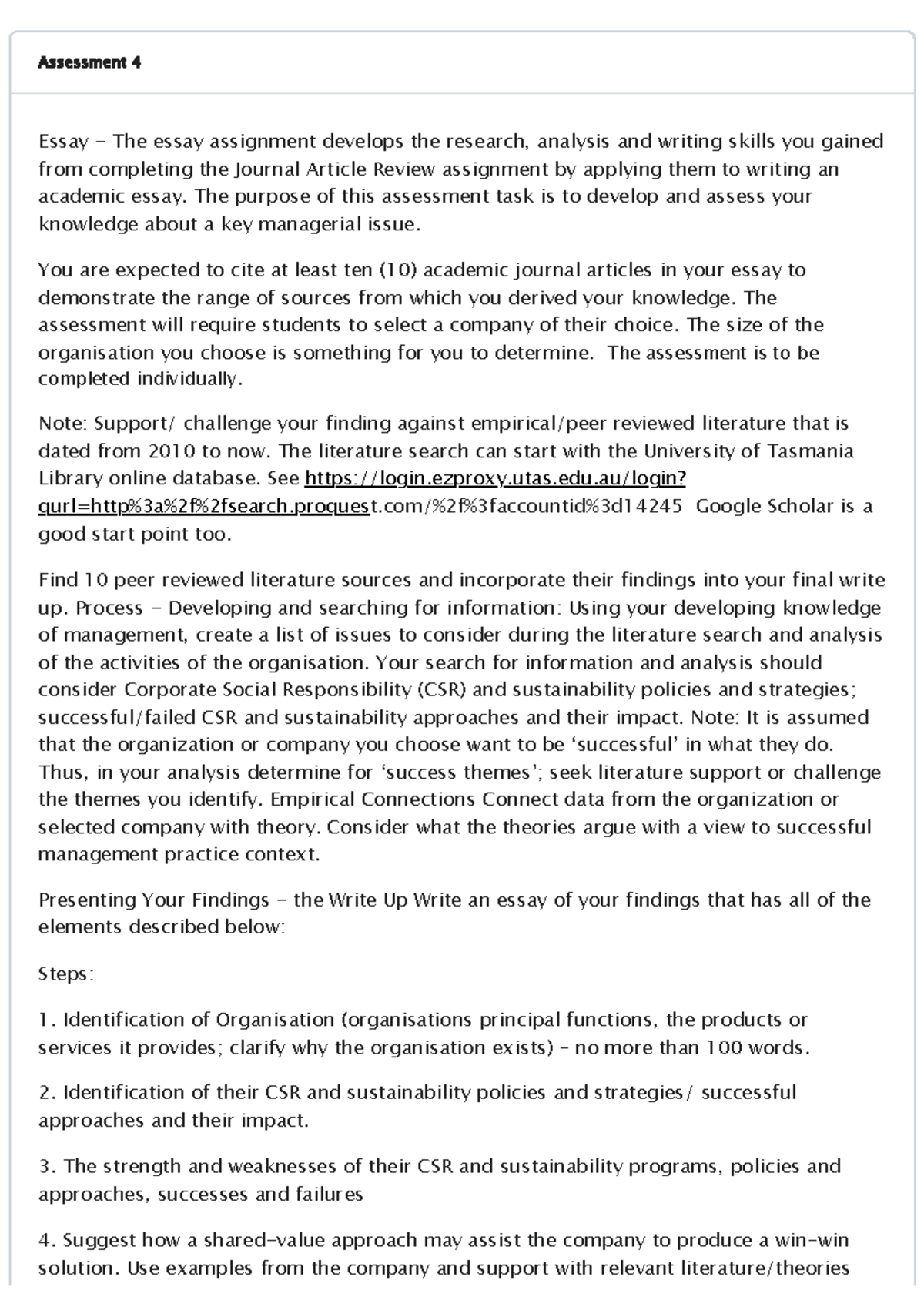 Assessment 4 - BMA501 Fundamentals of Management - Sem 2 2020 - Assessment 4 Essay - The essay ...