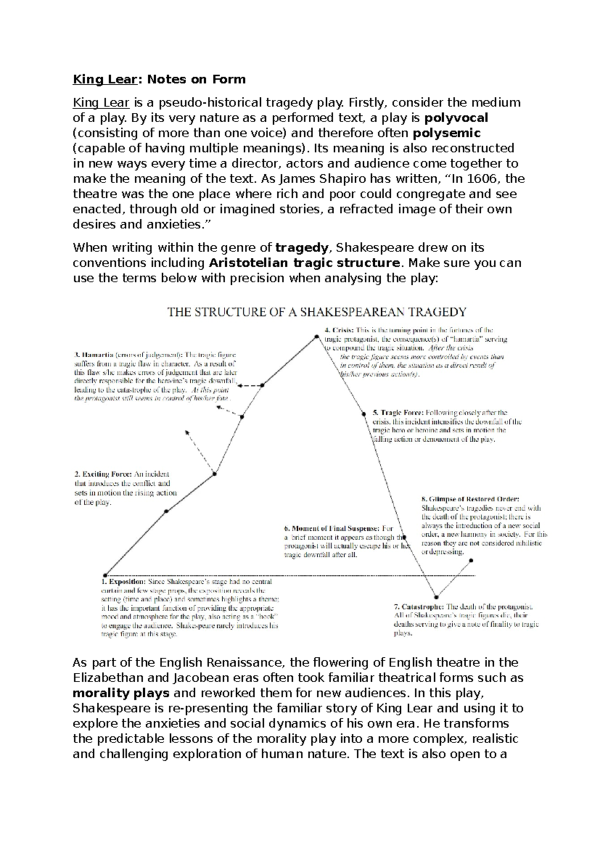 Lear Notes on Form - King Lear: Notes on Form King Lear is a pseudo ...