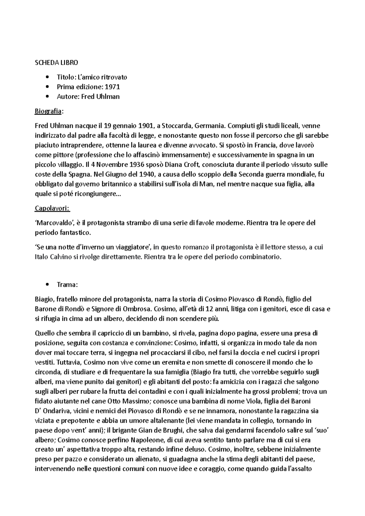 L'amico ritrovato - scheda libro completa con commento - SCHEDA LIBRO ...