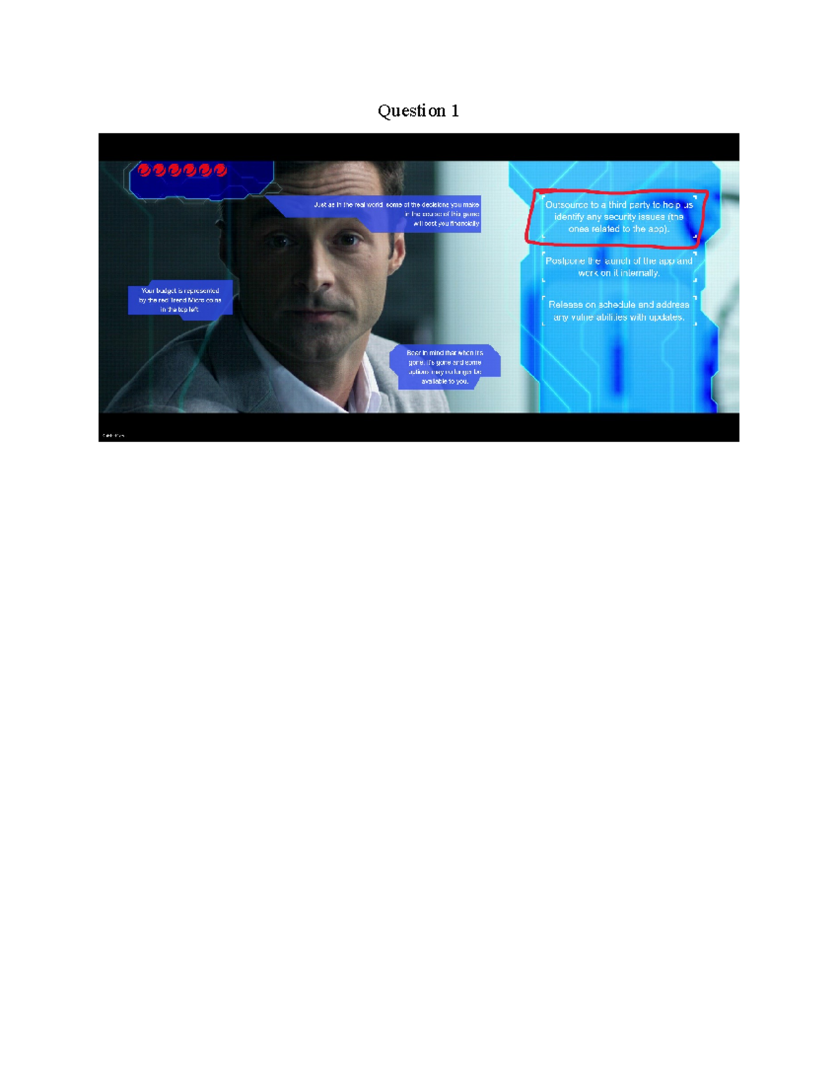 BCDR Week 2 CIO Simulation - CYBR 650 - viewpoint while keeping in mind ...