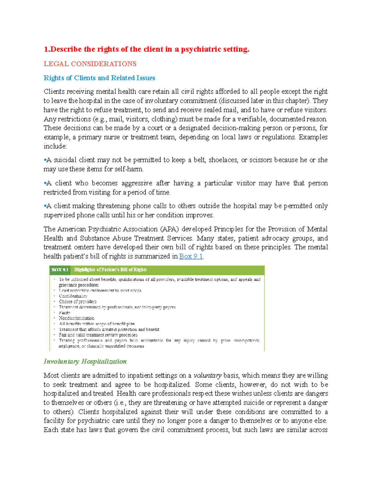 Ch9 psychreview of the chapter by book objectives per chapter ...