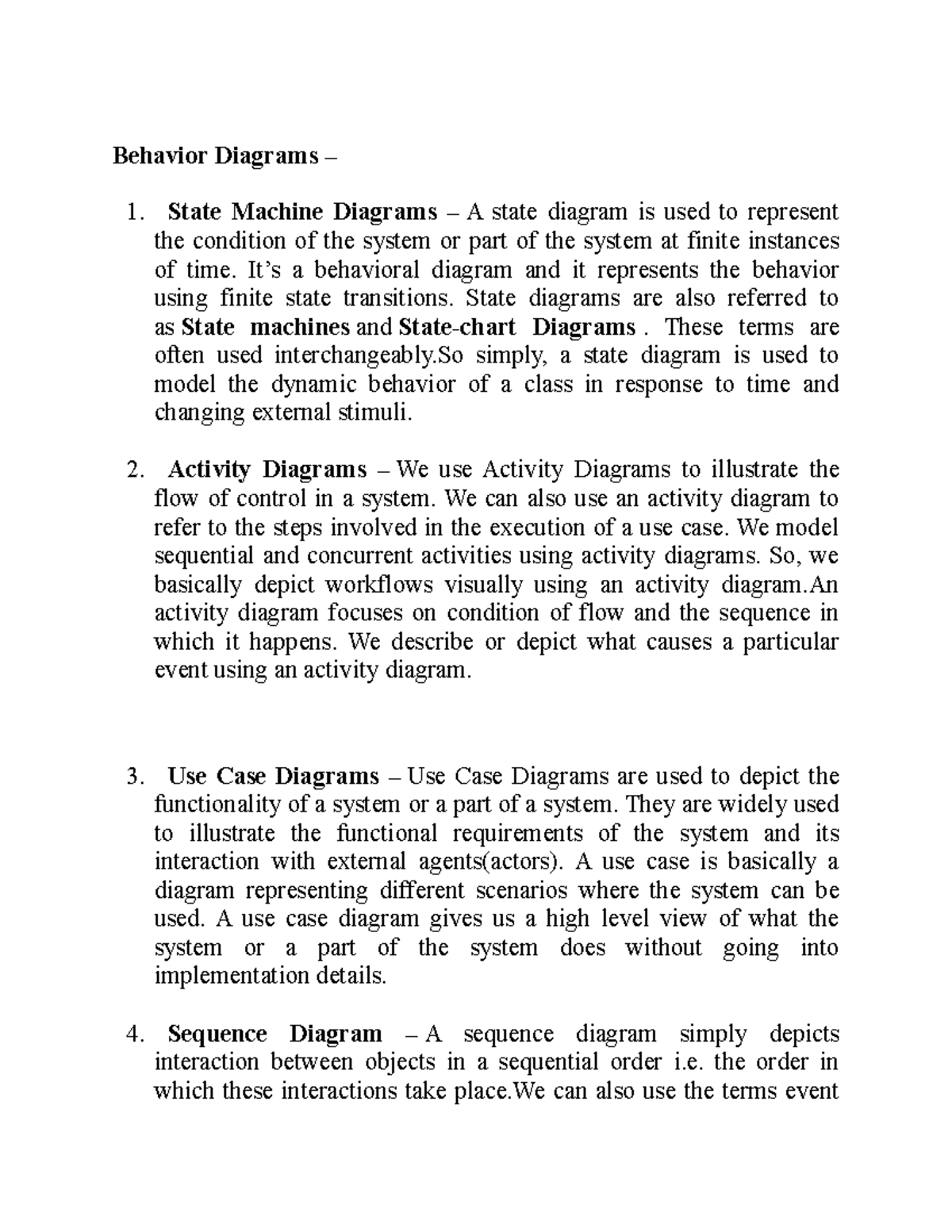 14 - notes of unit 1 - Behavior Diagrams – State Machine Diagrams – A ...