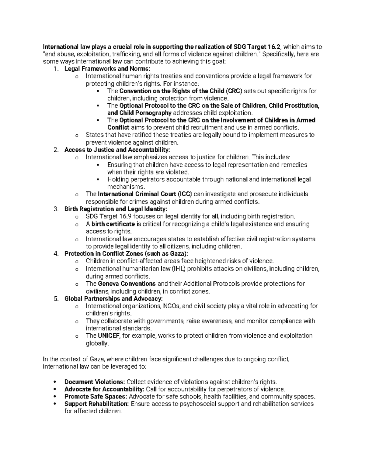 Guideline for international law assignment - International law plays a ...