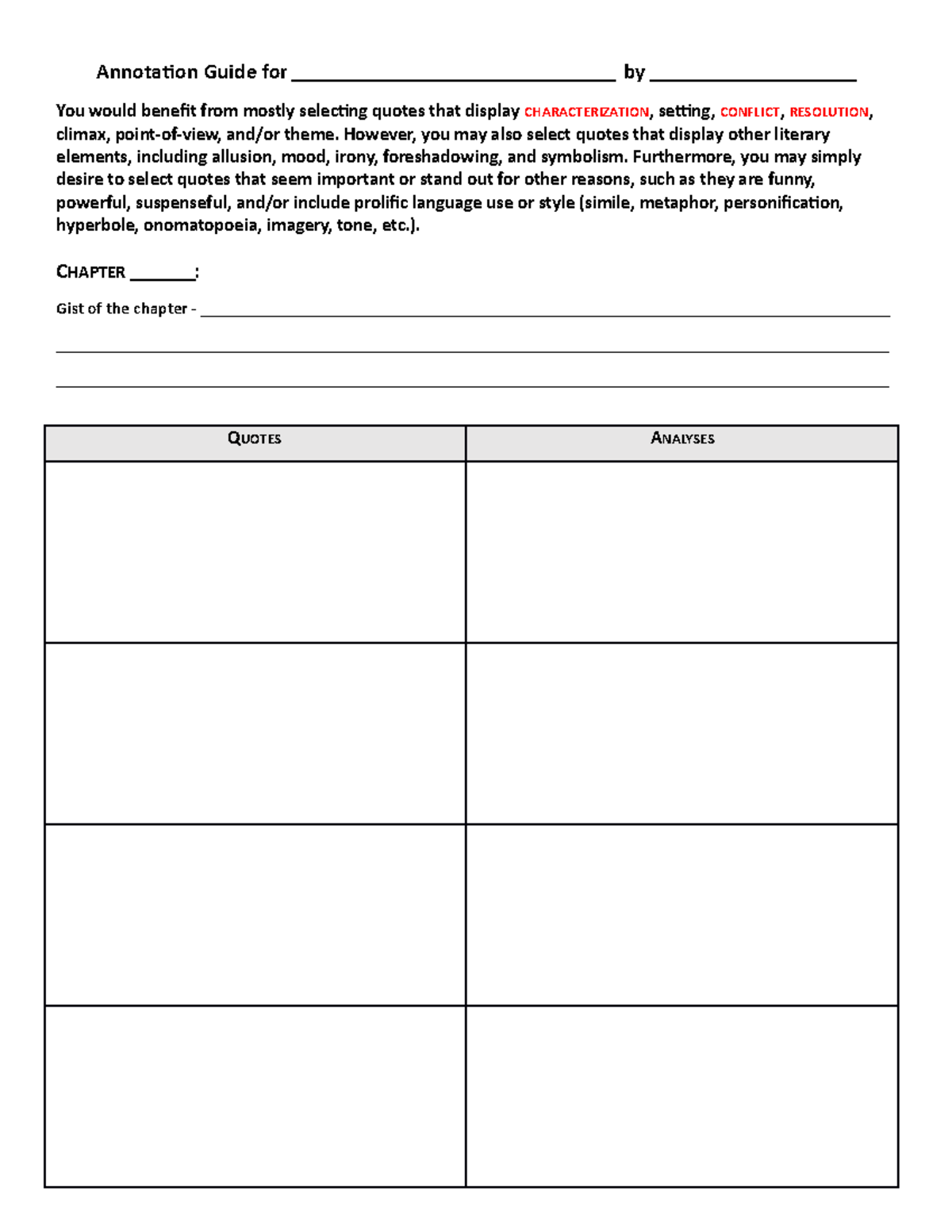 Annotation Guide - However, you may also select quotes that display ...