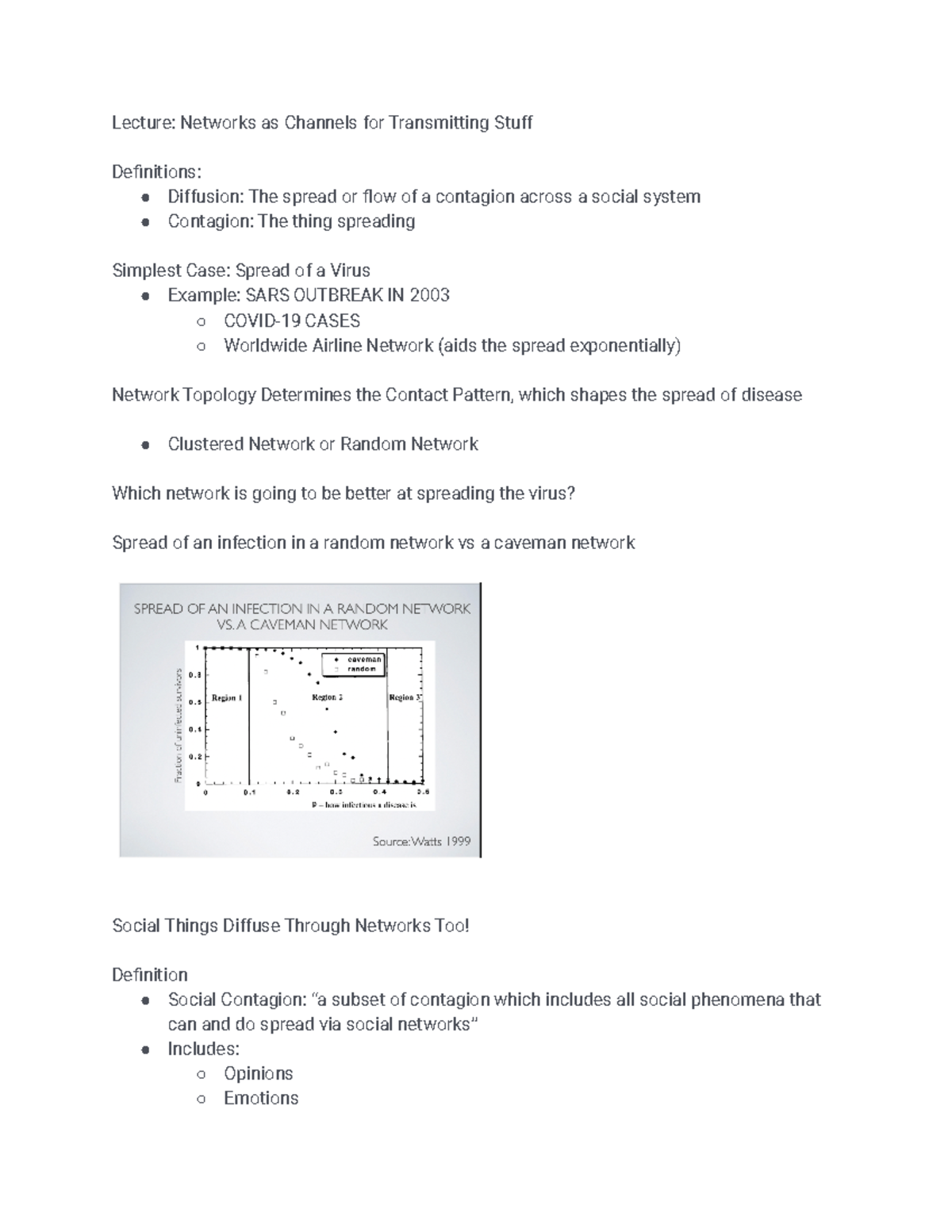 Lecture Notes on Contagions - Lecture: Networks as Channels for ...