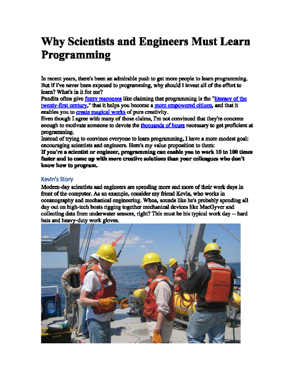Why Scientists and Engineers Must Learn Programming AC - ingenieria de ...
