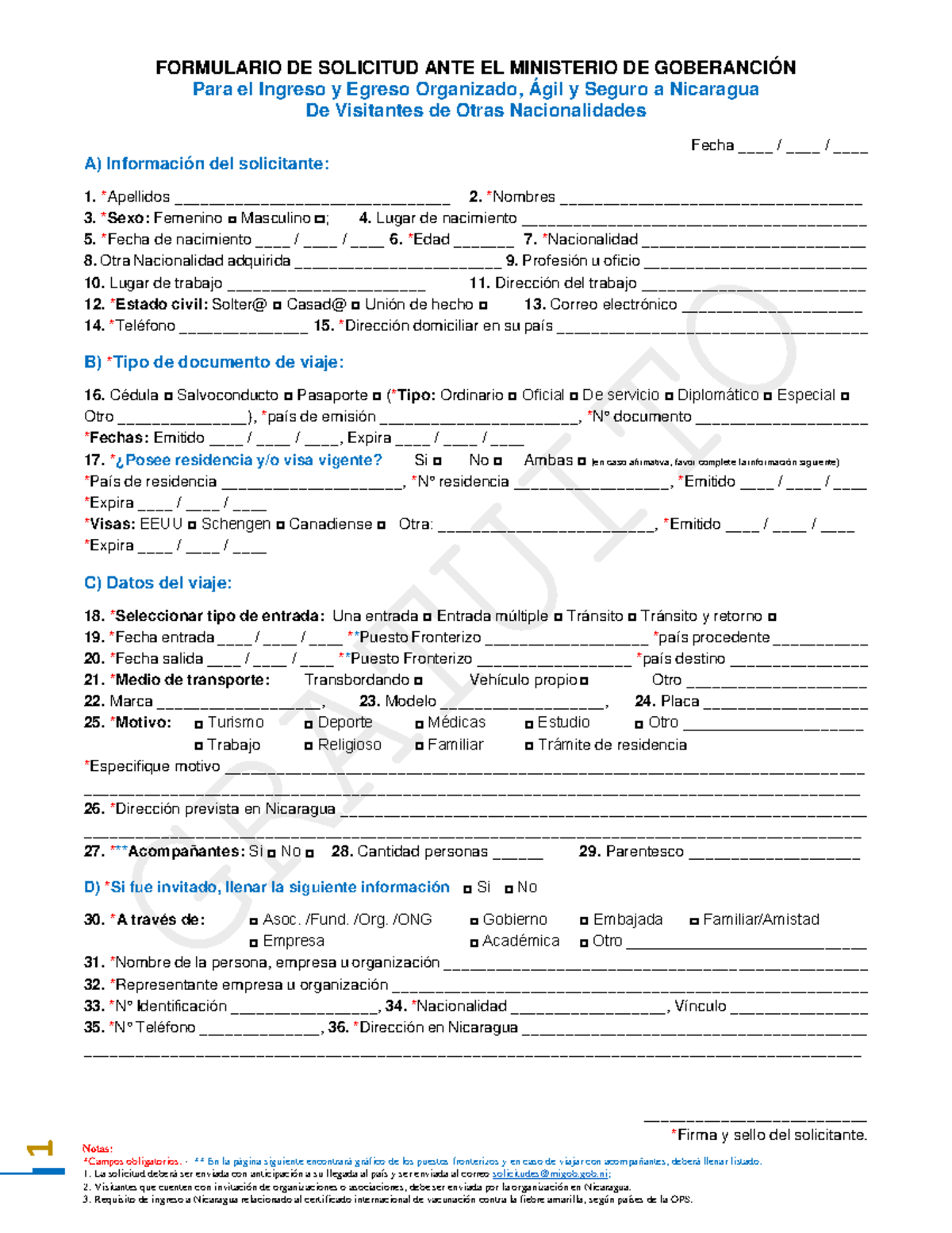 Formulario DE HOJA DE Solicitud DE Ingreso ANT - 1 Notas: *Campos ...