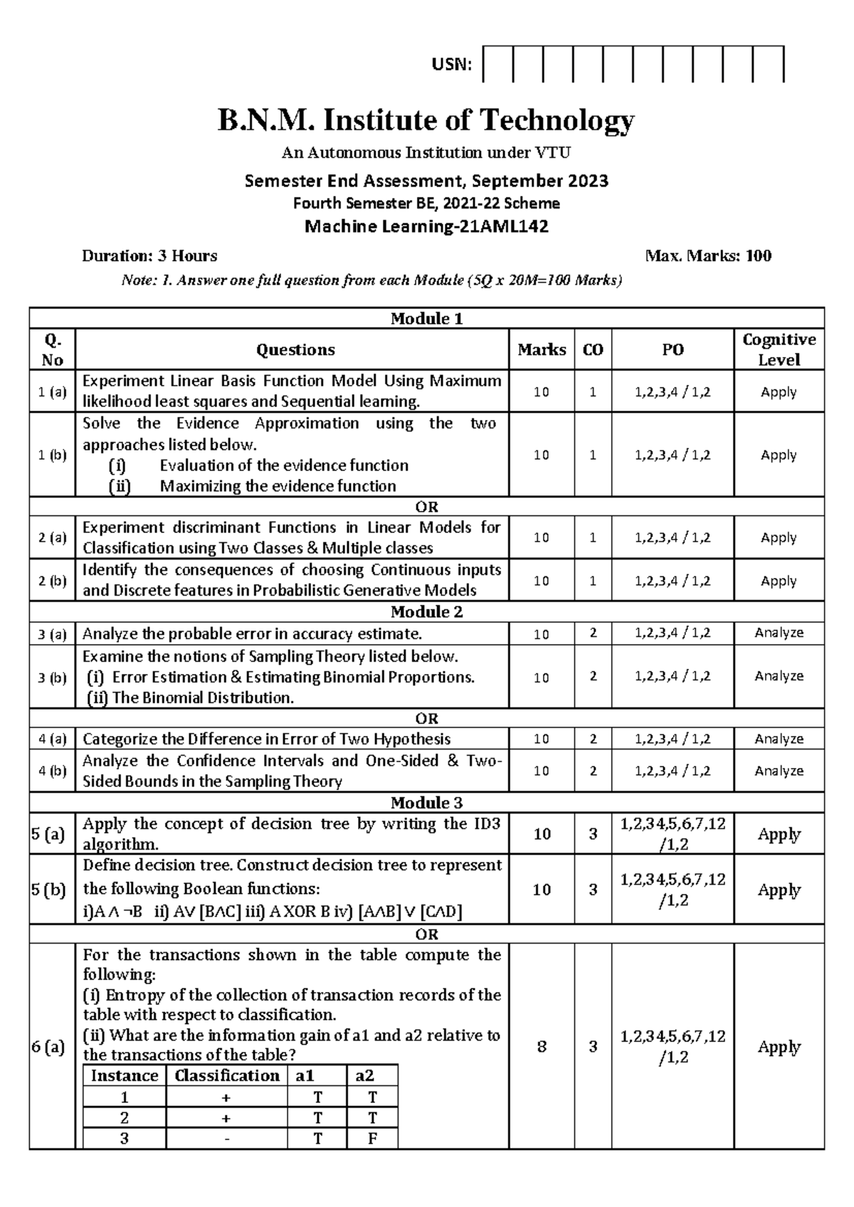 September 2023 (21AML142) - B.N. Institute of Technology An Autonomous ...