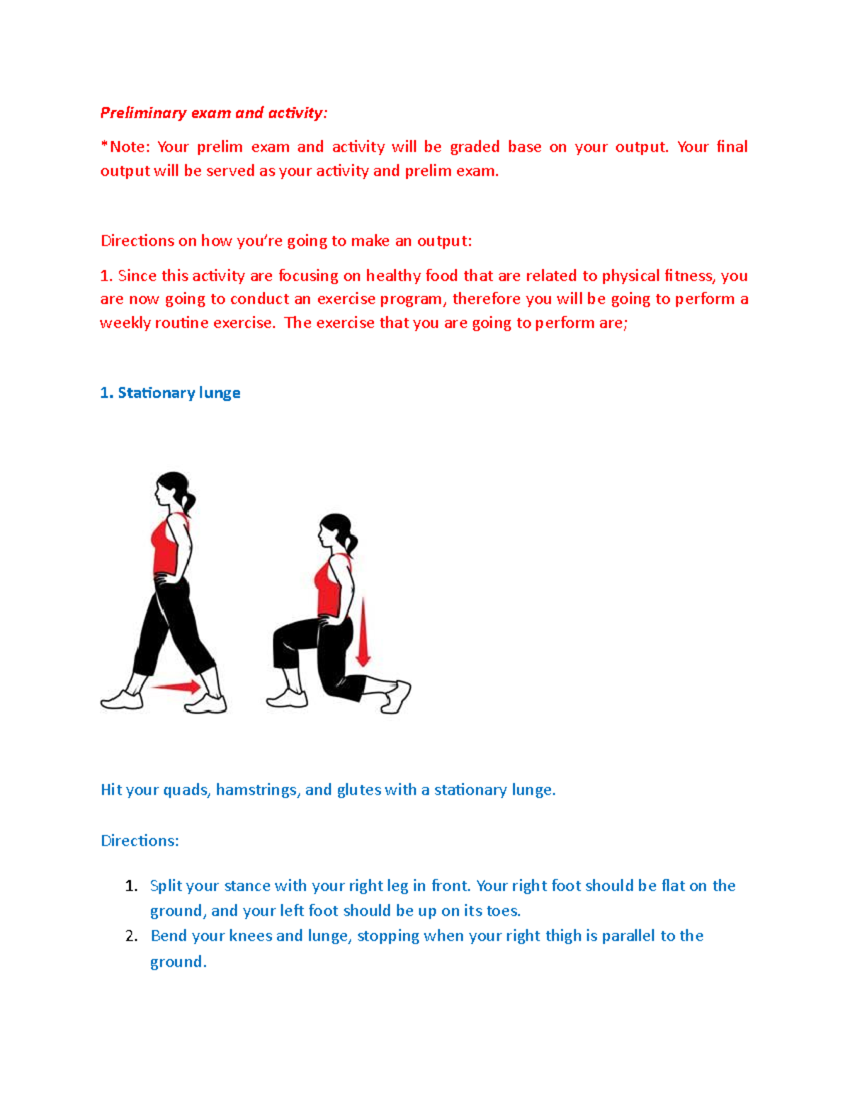 Prelim Activity AND Examination - Preliminary exam and activity: *Note ...