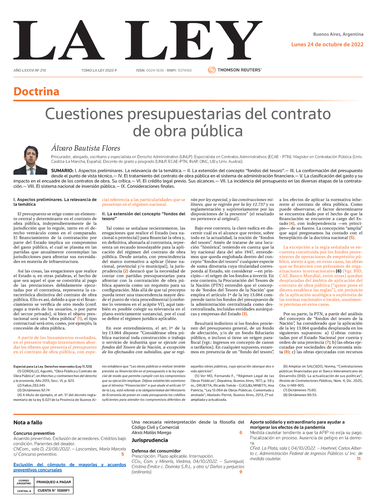 Diario La Ley 24 - apunte - TOMO LA LEY 2022-F ISSN: 0024-1636 - RNPI ...