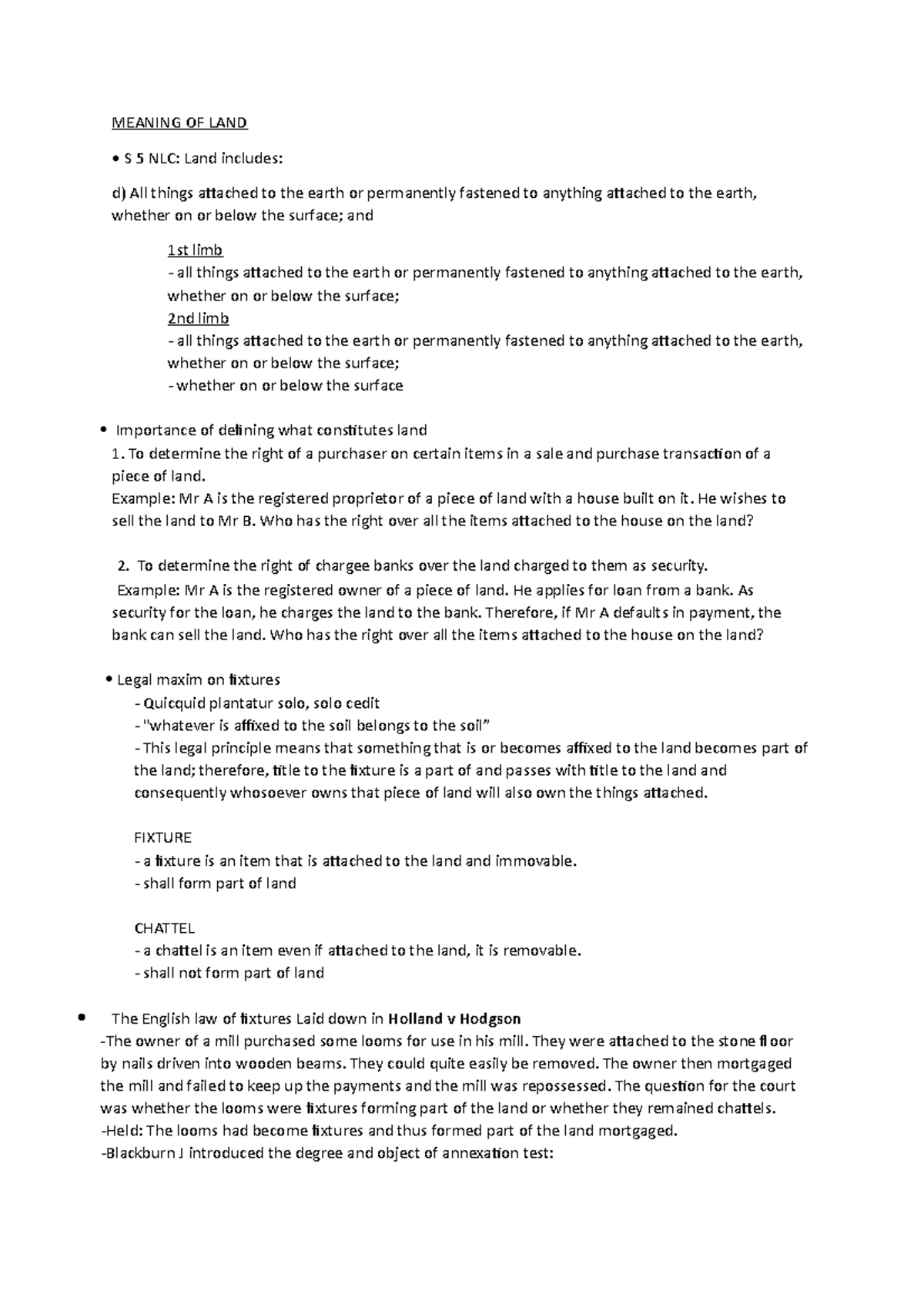 Land law t2 midterm - important parts of topic 2- The General Concept ...