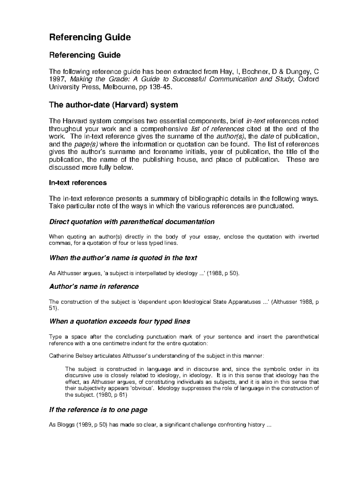 Uow019465 - referencing guide harvad style. step by step shows how to ...