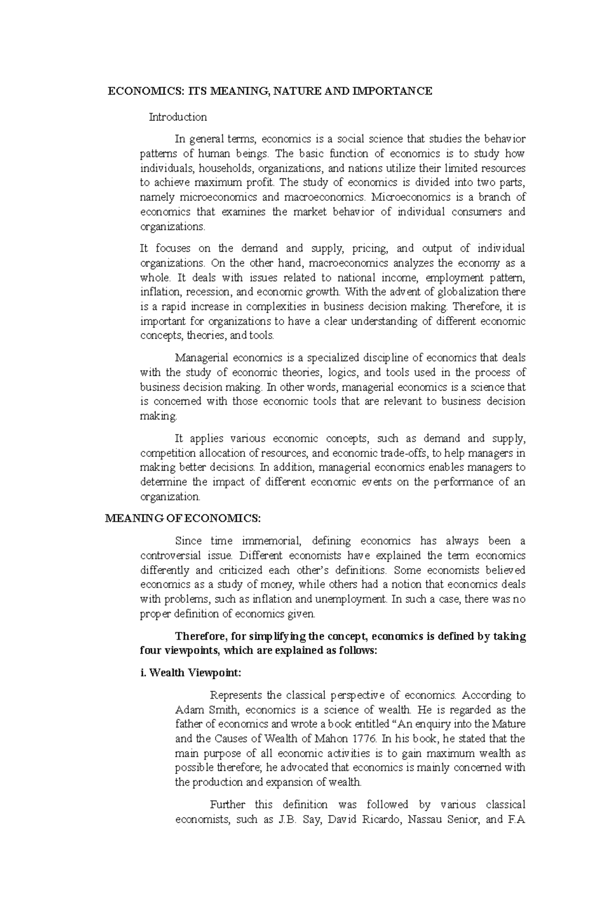 Comparative Economic Plan and Strategy - ECONOMICS: ITS MEANING, NATURE ...