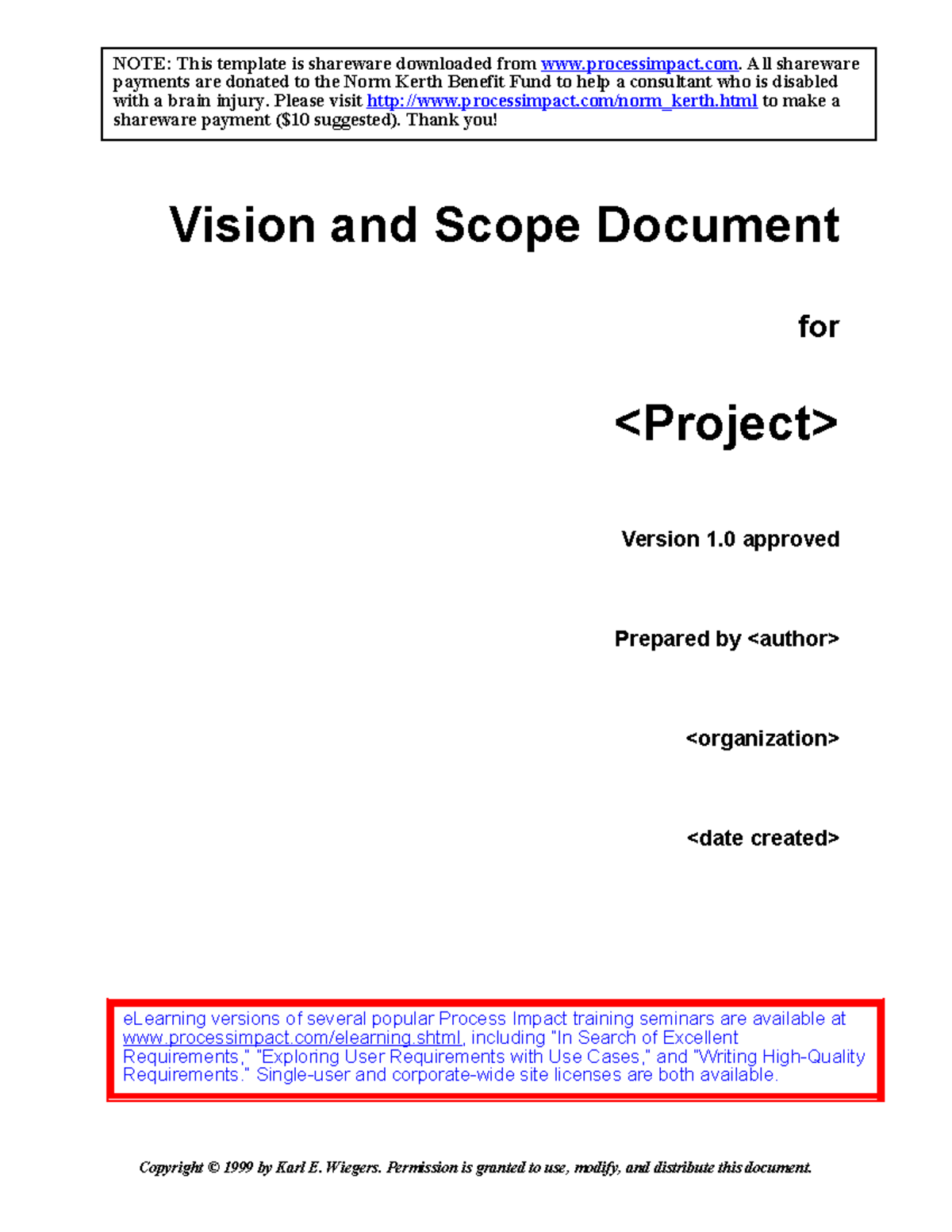 Vision and scope Document Template - Vision and Scope Document for Version 1 - Studocu