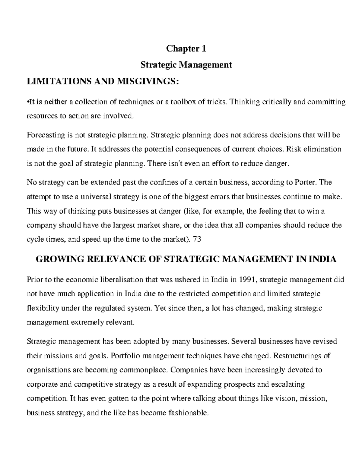 Business policy and strategic management 15 - Chapter 1 Strategic ...