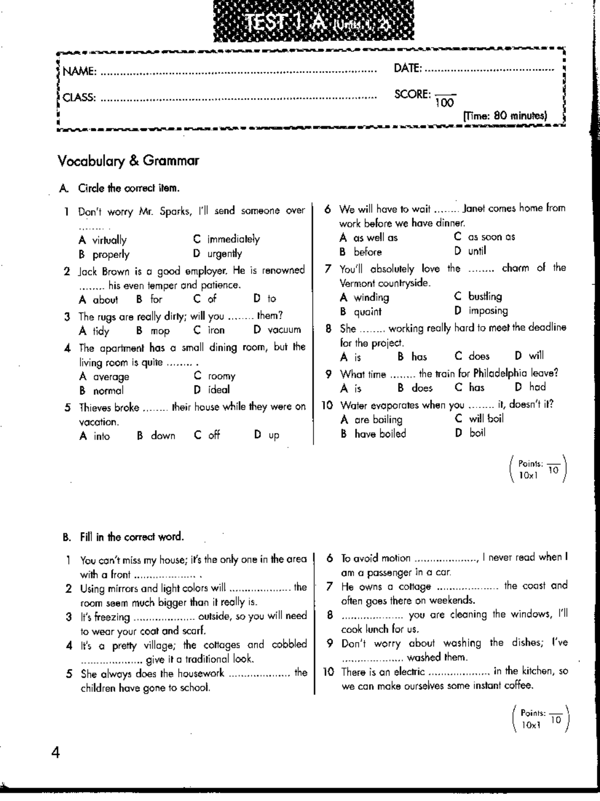 DC4 quiz U1A - Nwkwkwkekwkwkkekek - TEST 1A (Units 1, 2) NAME: DATE ...