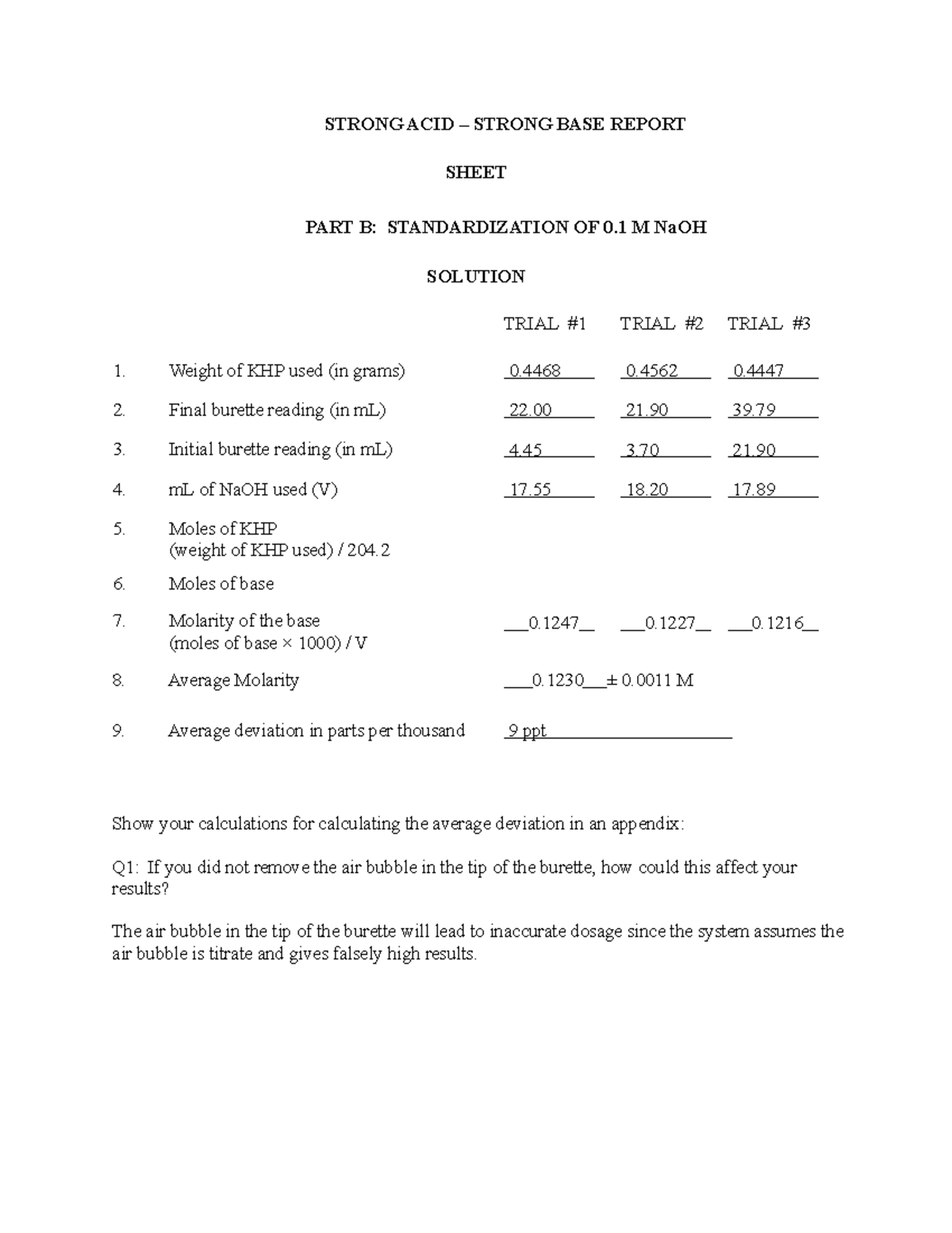 Strong Acid Base Report Sheets S2022 - STRONG ACID – STRONG BASE REPORT ...