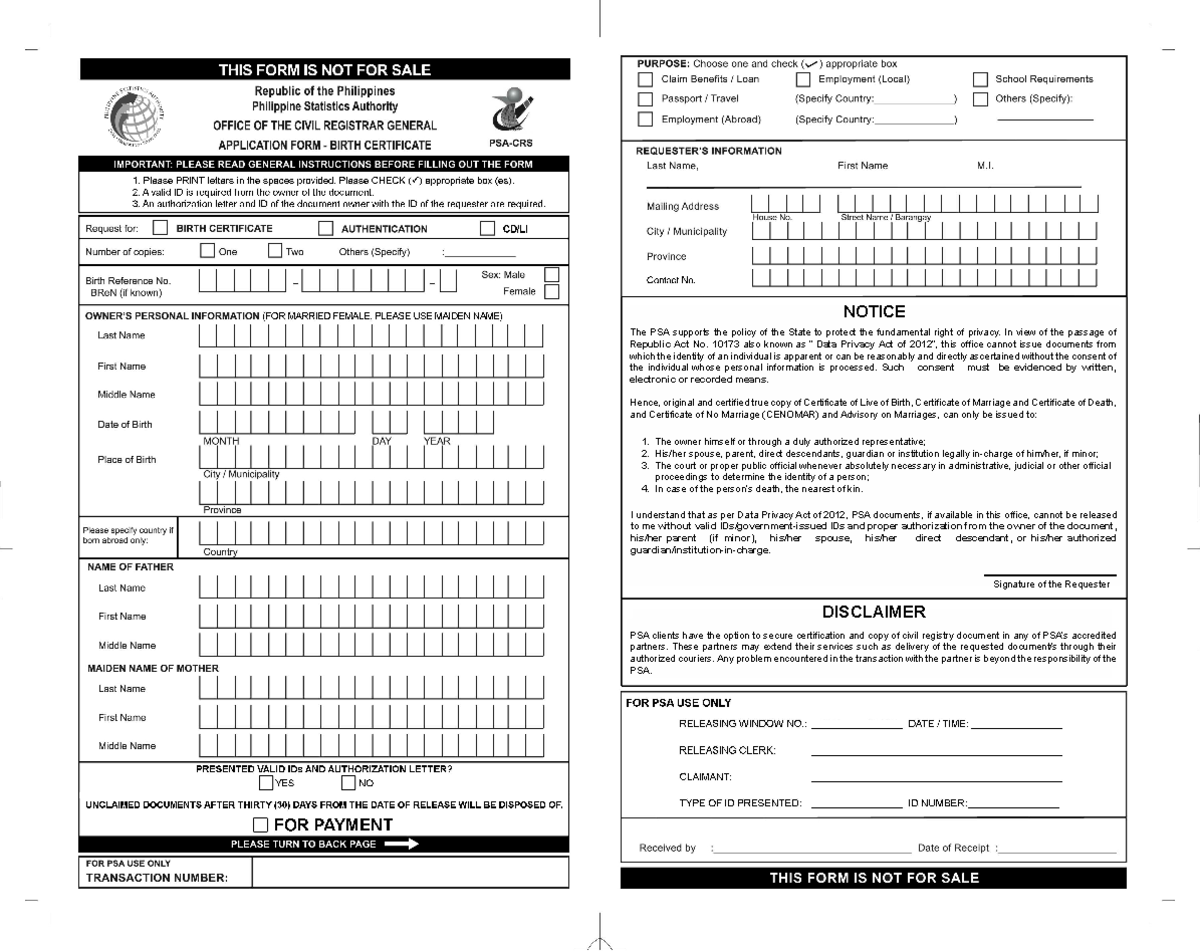 Birth Certicate Is A Must Important Document NOTICE DISCLAIMER The