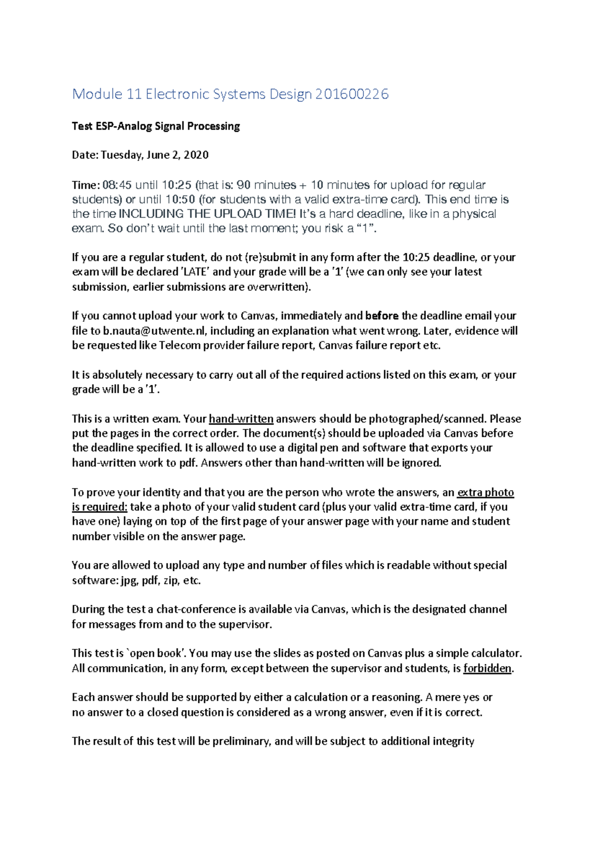 Test Esp Analog Signal Processing Warning Tt Undefined Function 32 Module 11 Electronic