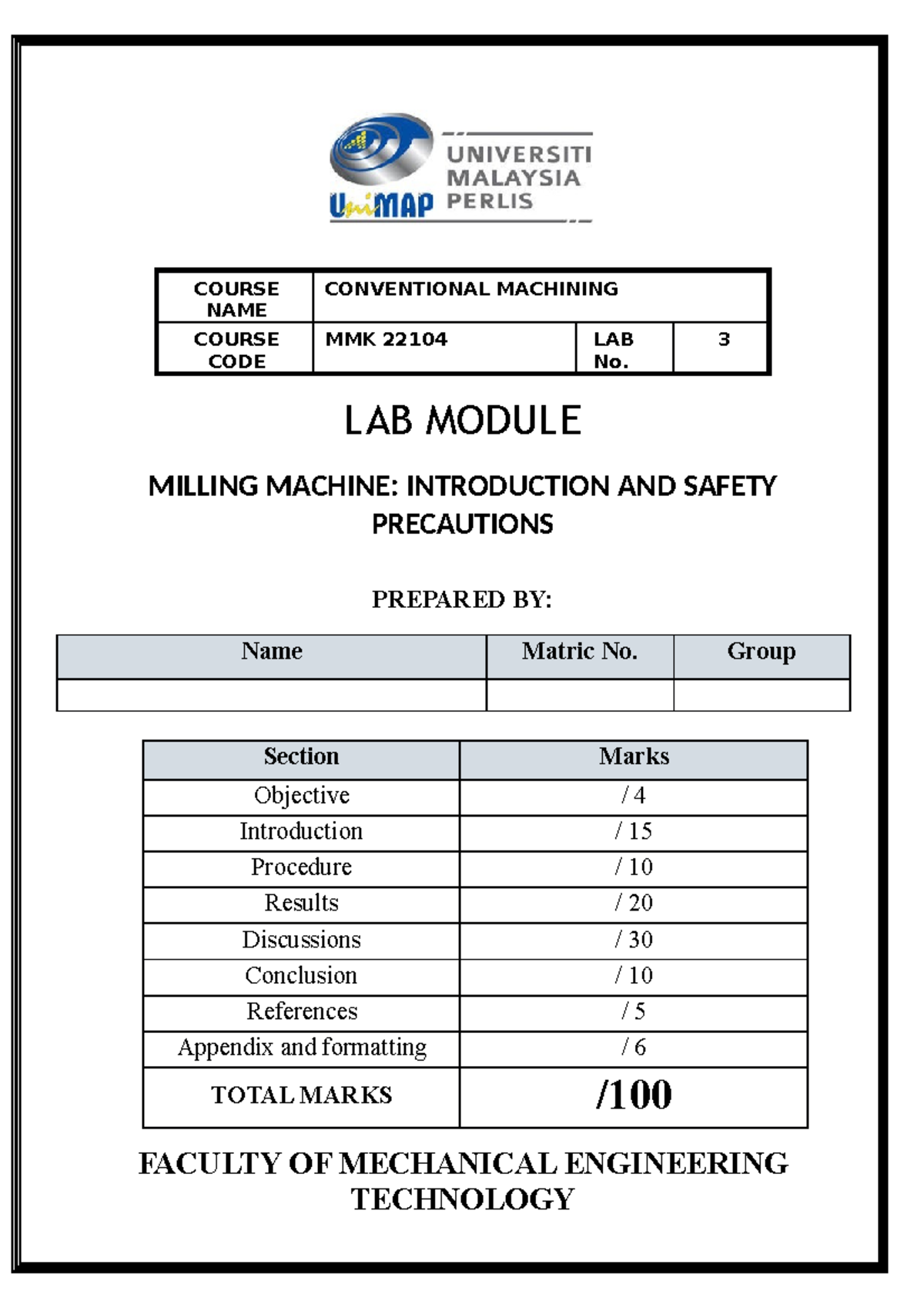 LAB 3 Intro Milling-converted - Technology of Mechanical Engineering ...