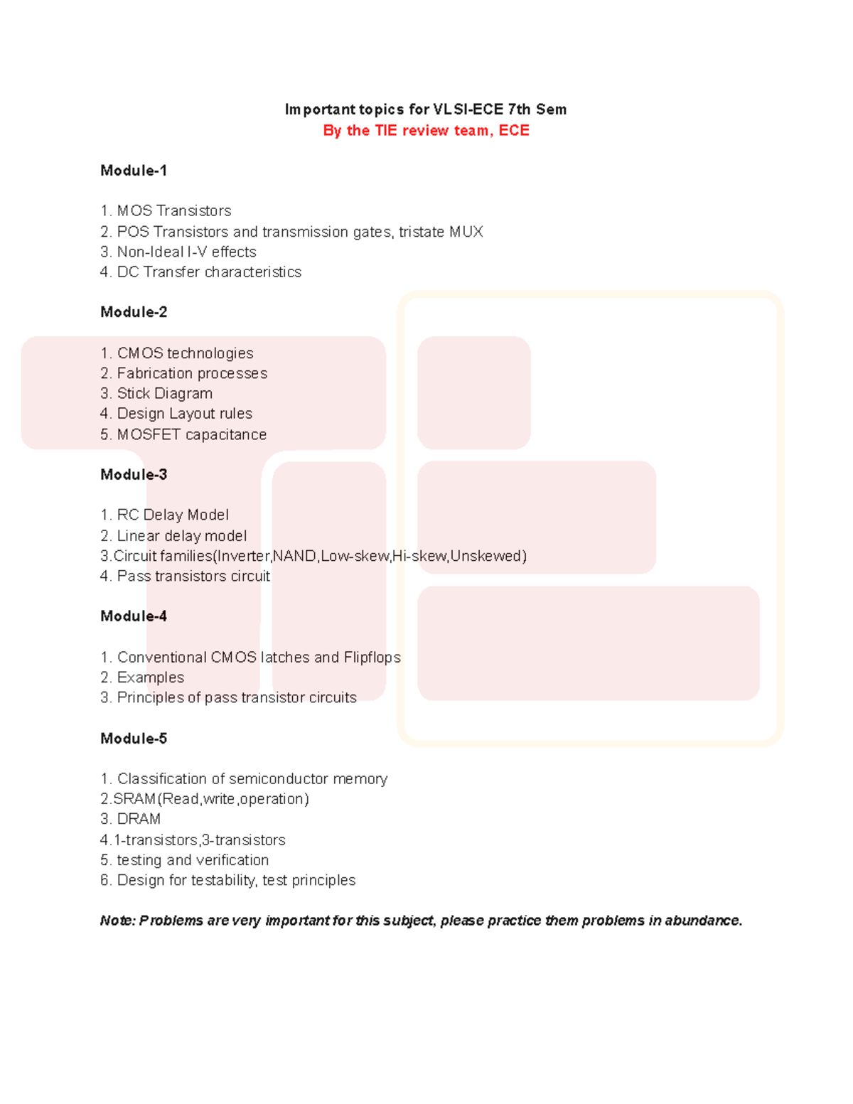 Important topics for VLSI-ECE 7th Sem - Studocu