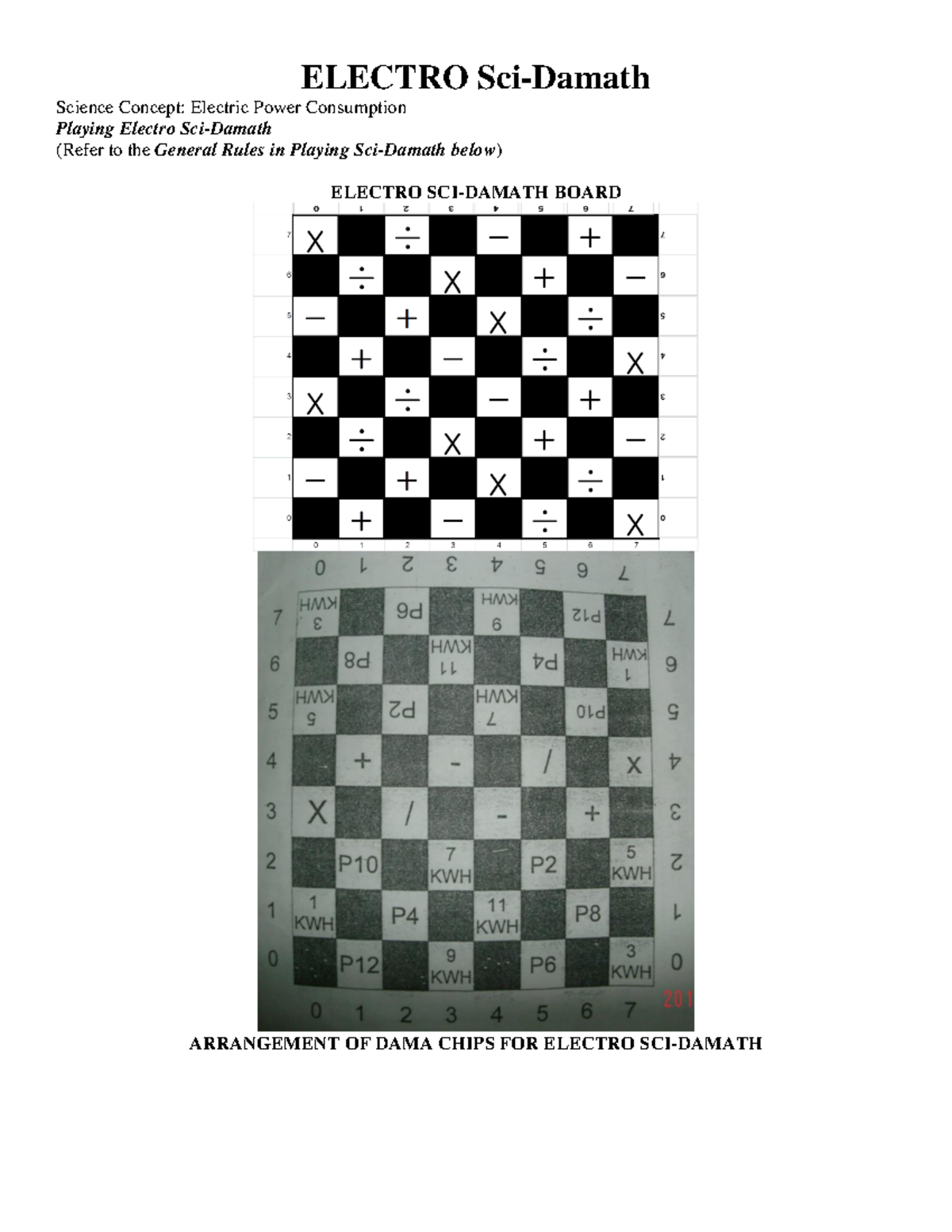Electro SCI Damath General Rules - ELECTRO Sci-Damath Science Concept ...