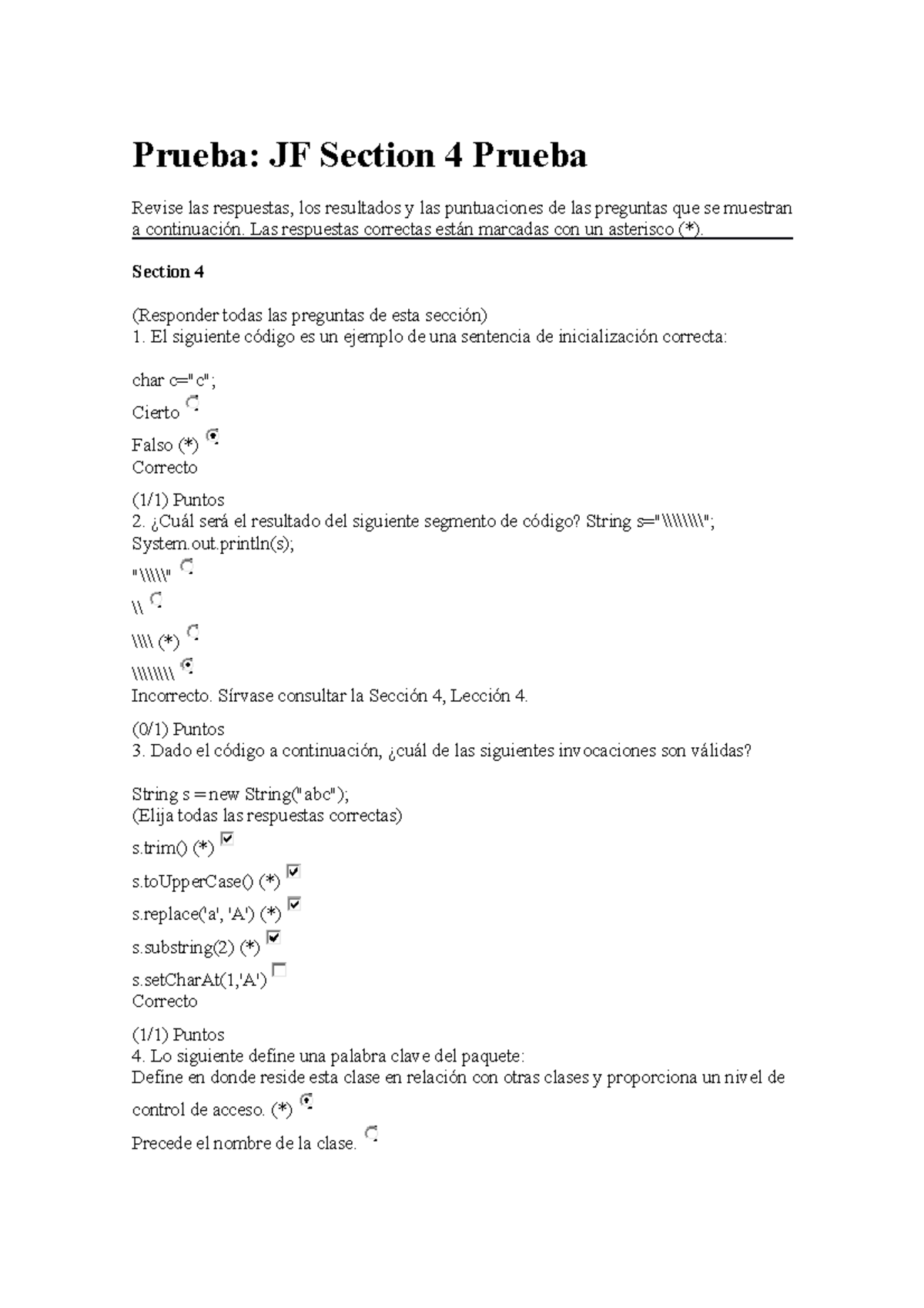 Seccion 4 examen - Prueba: JF Section 4 Prueba - Prueba: JF Section 4 ...