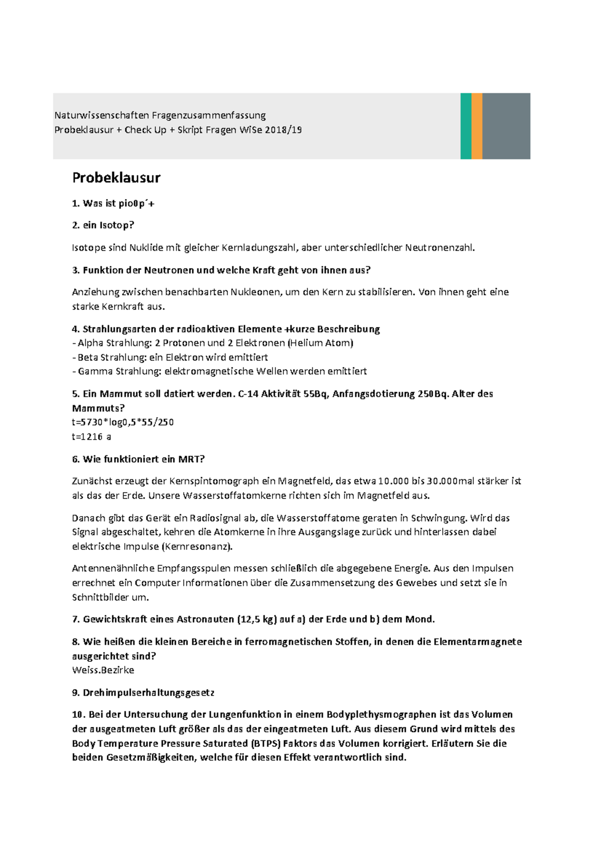 Naturwissenschaften Chemie/Physik - Warning: TT: undefined function: 32 Naturwissenschaften ...